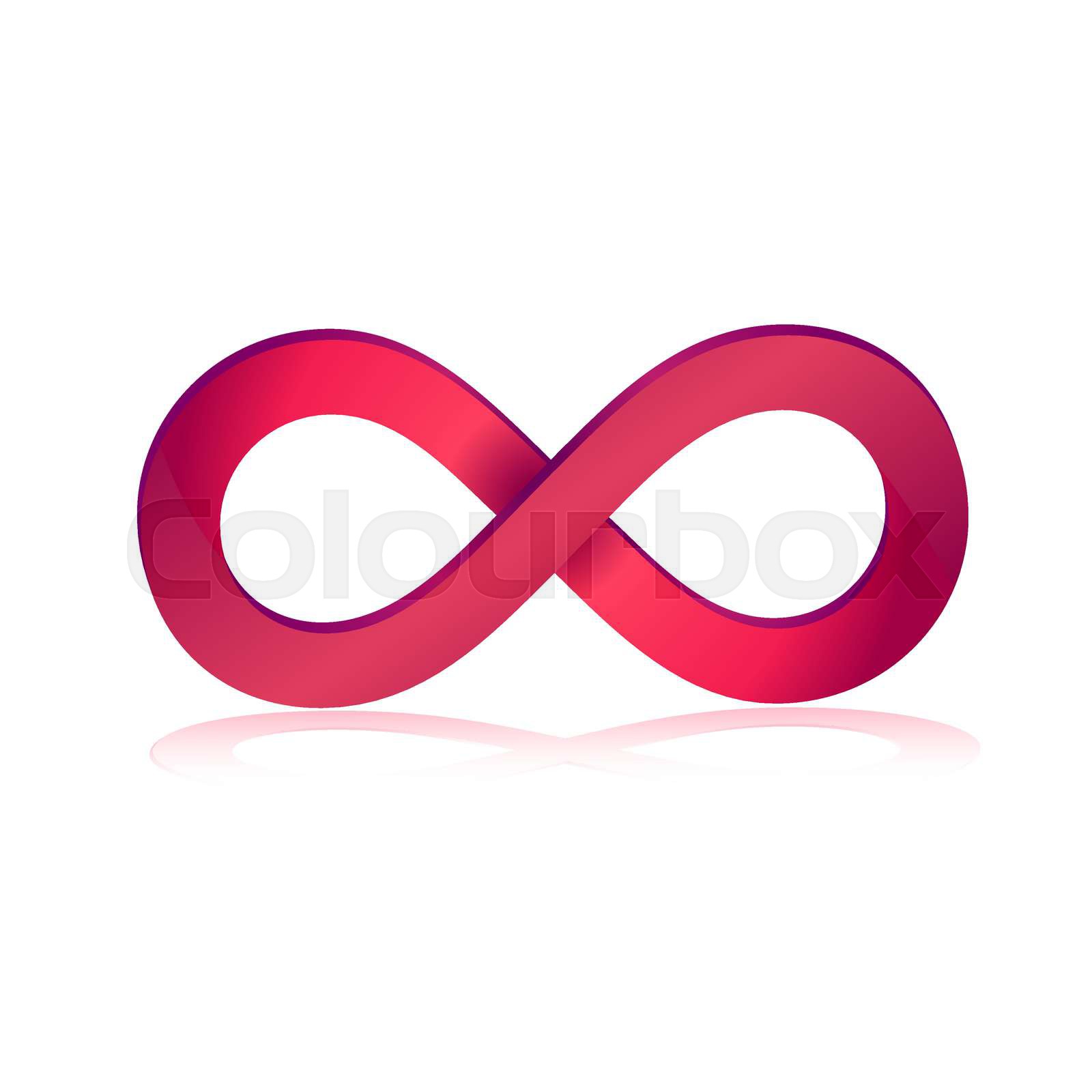 Infinity symbol in pink 3d | Stock vector | Colourbox