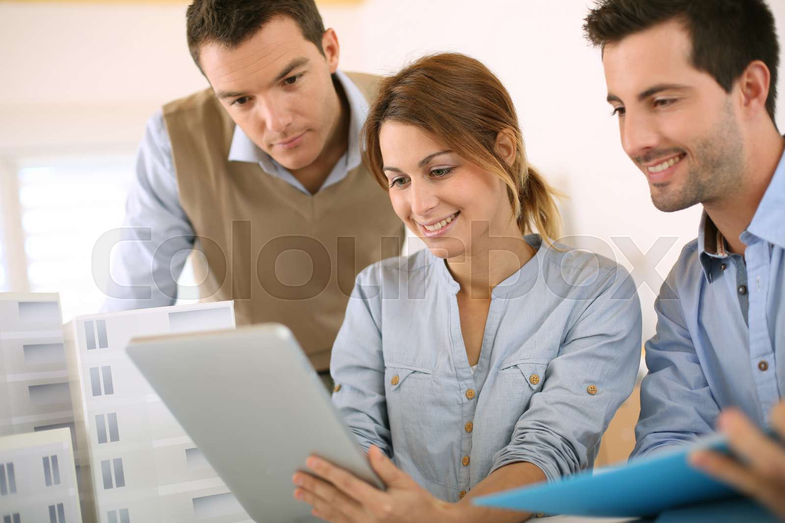 business, blueprint, workmates | Stock image | Colourbox