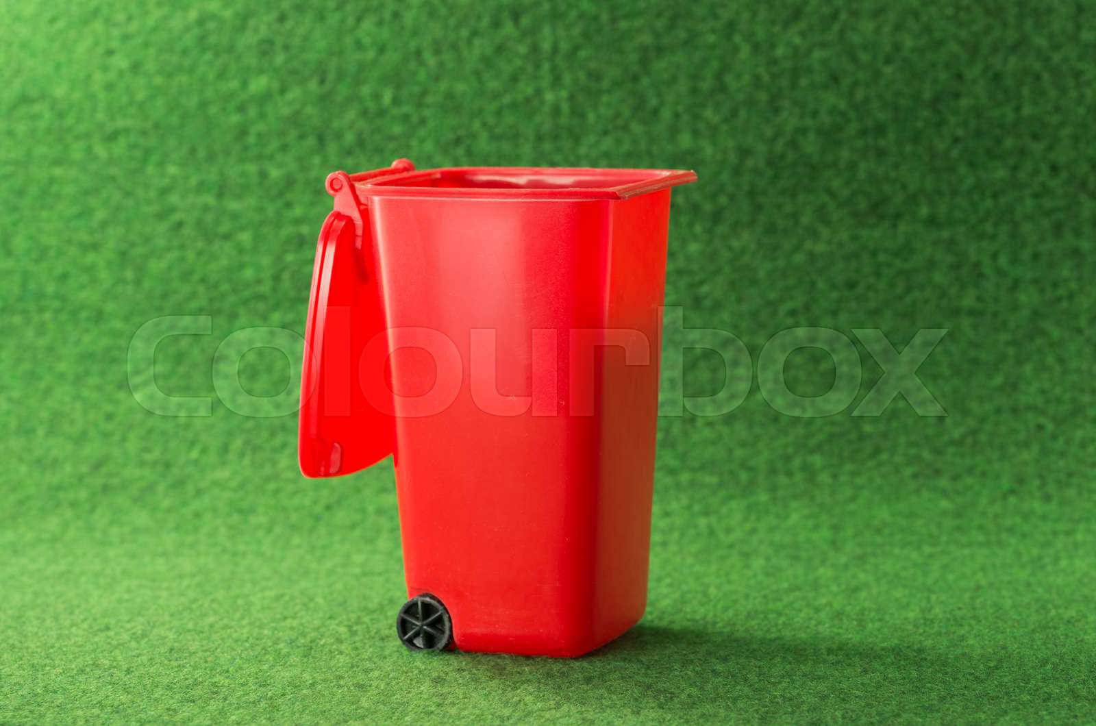 red open garbage bin container | Stock image | Colourbox
