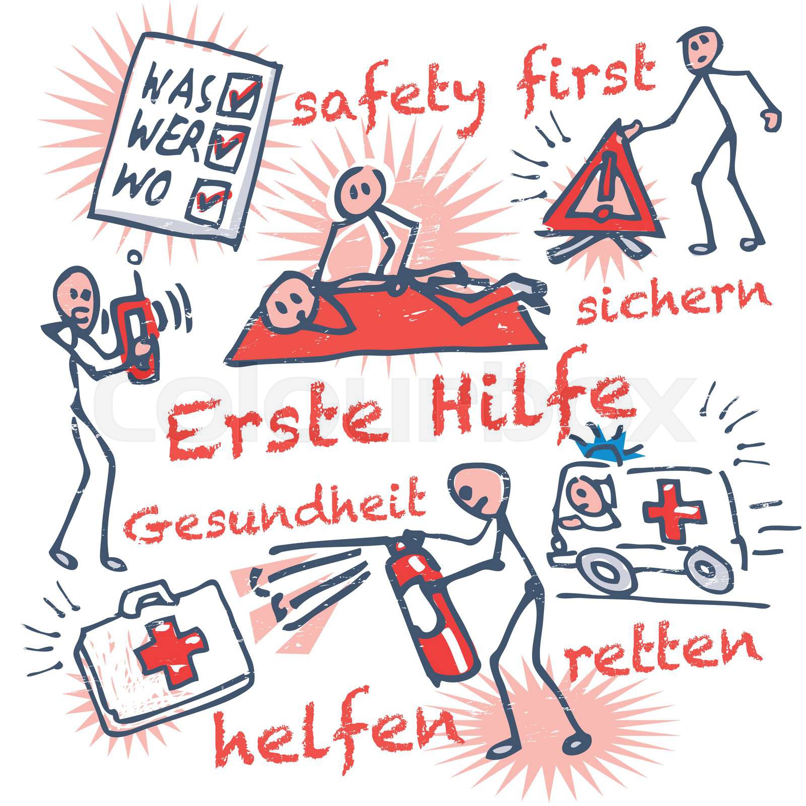 Strichmännchen Erste Hilfe | Stock-Vektor | Colourbox