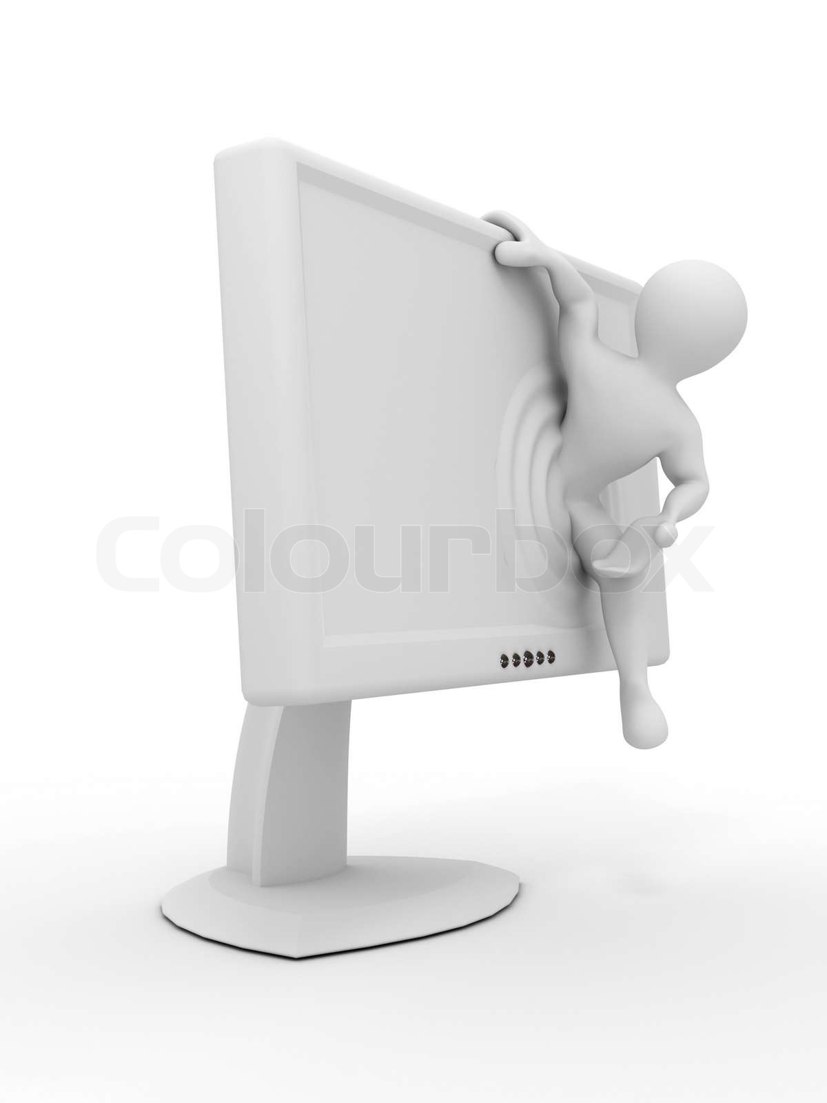 Men in monitor. 3d | Stock image | Colourbox