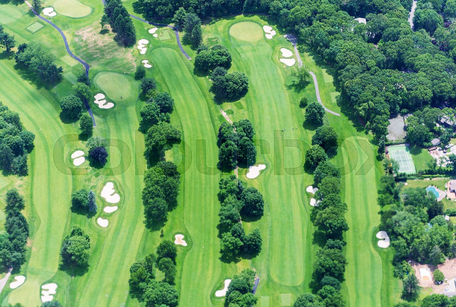 Golf course from above | Stock image | Colourbox