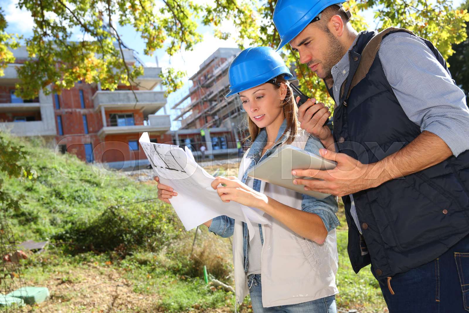 Construction people at work | Stock image | Colourbox