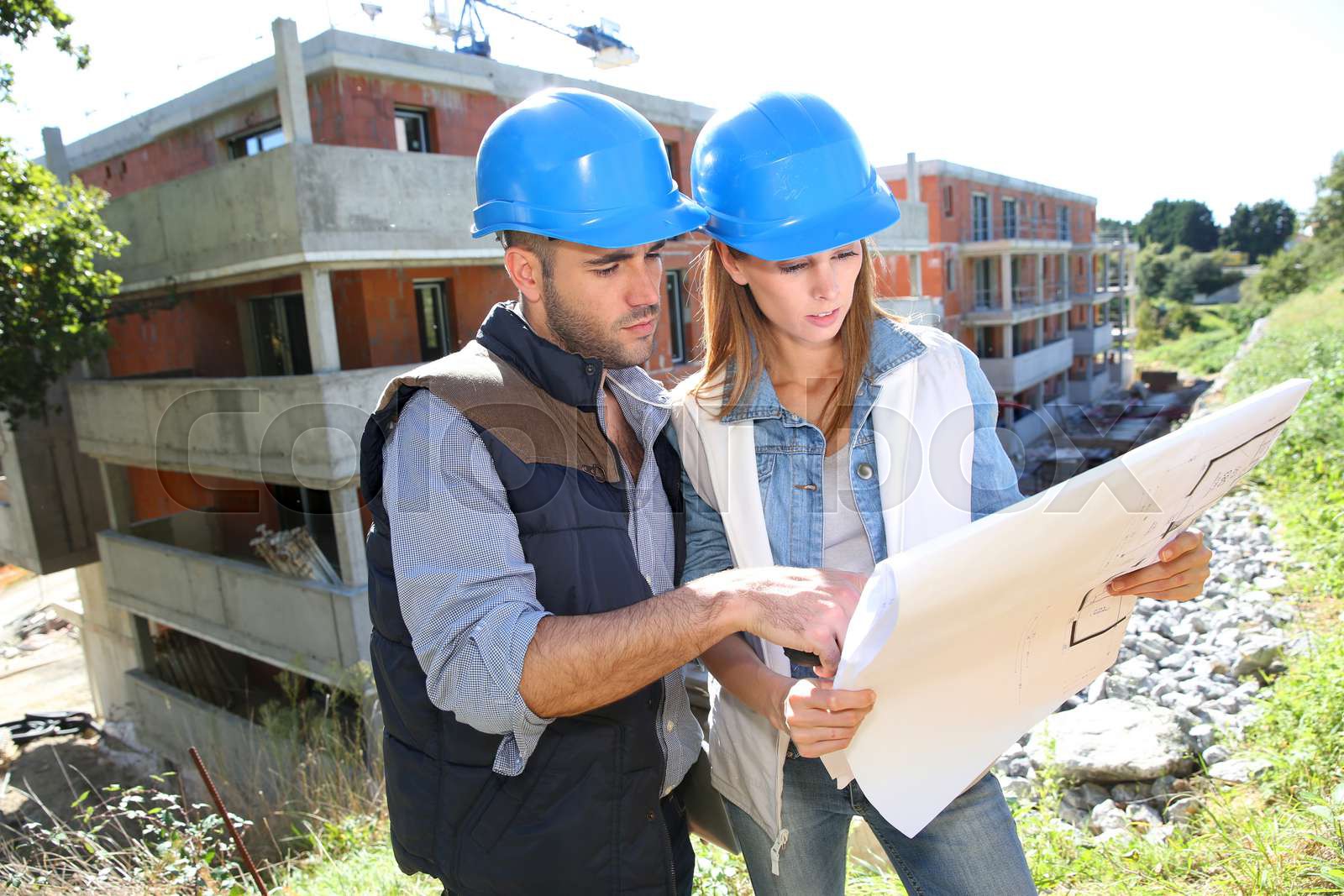 Construction people at work | Stock image | Colourbox