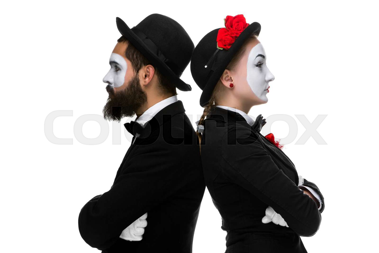 Two memes looking in different directions | Stock image | Colourbox