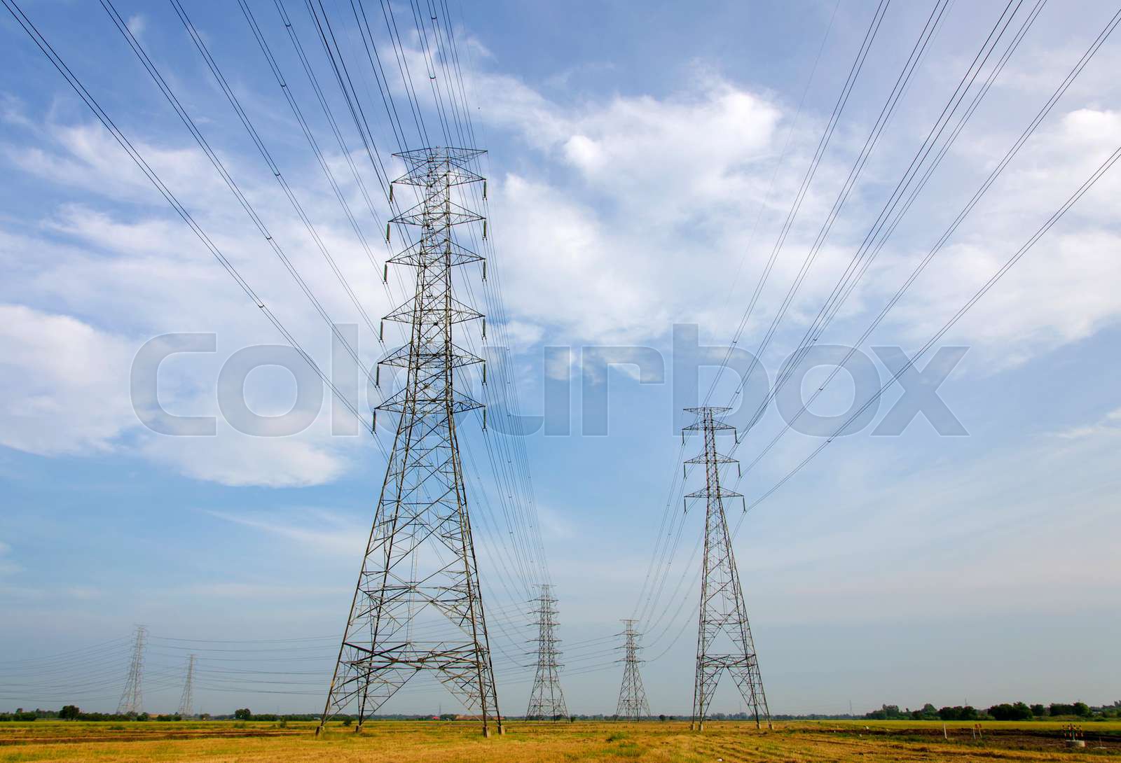 High voltage tower, Power station for making Electricity | Stock image ...