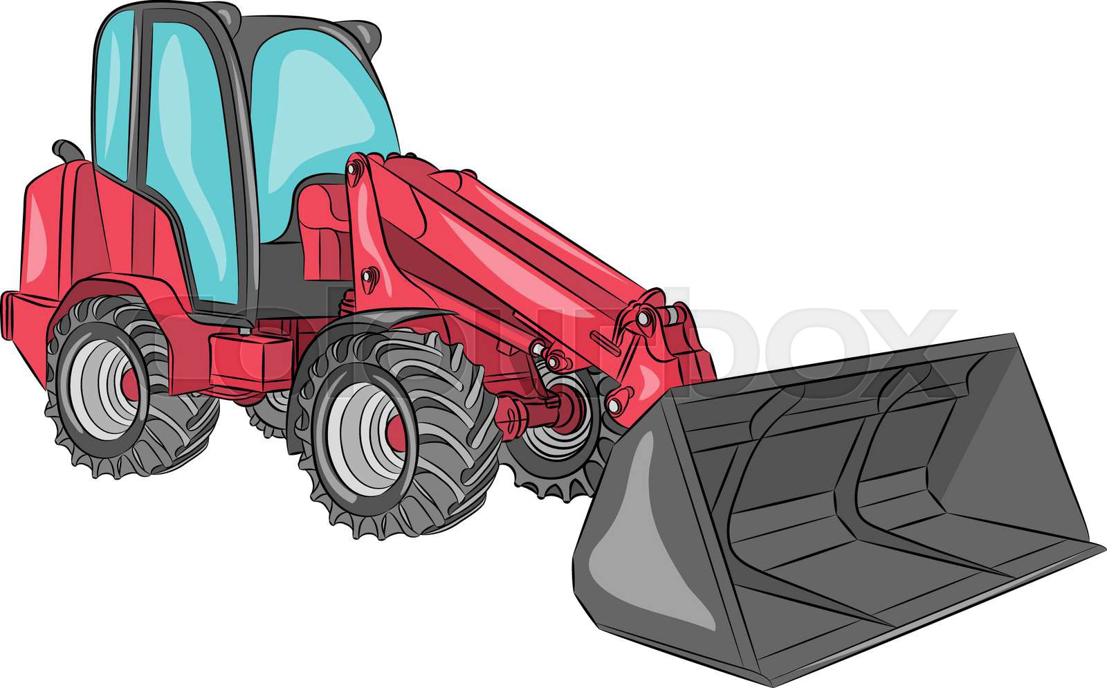 Vector compact wheel loader. | Stock vector | Colourbox