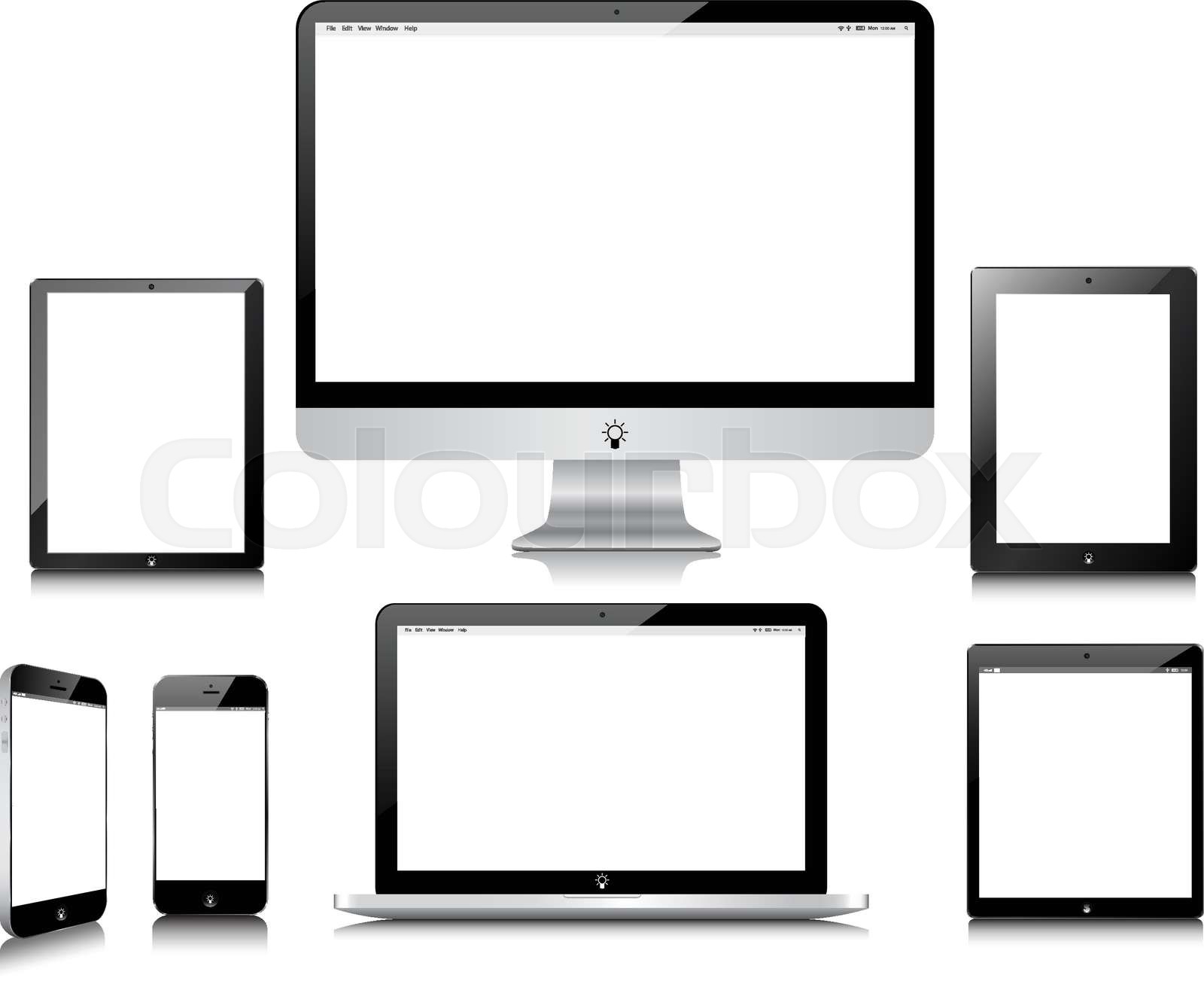 ipad, iphone, computer | Stock vektor | Colourbox