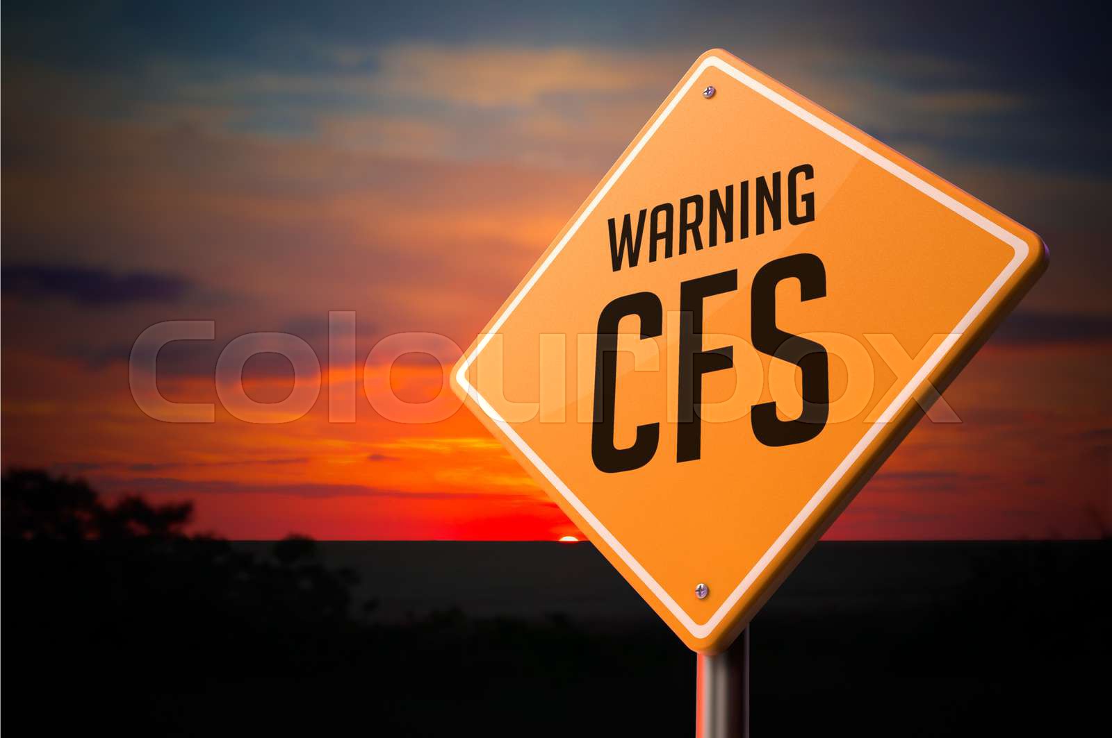 CFS on Warning Road Sign. | Stock image | Colourbox