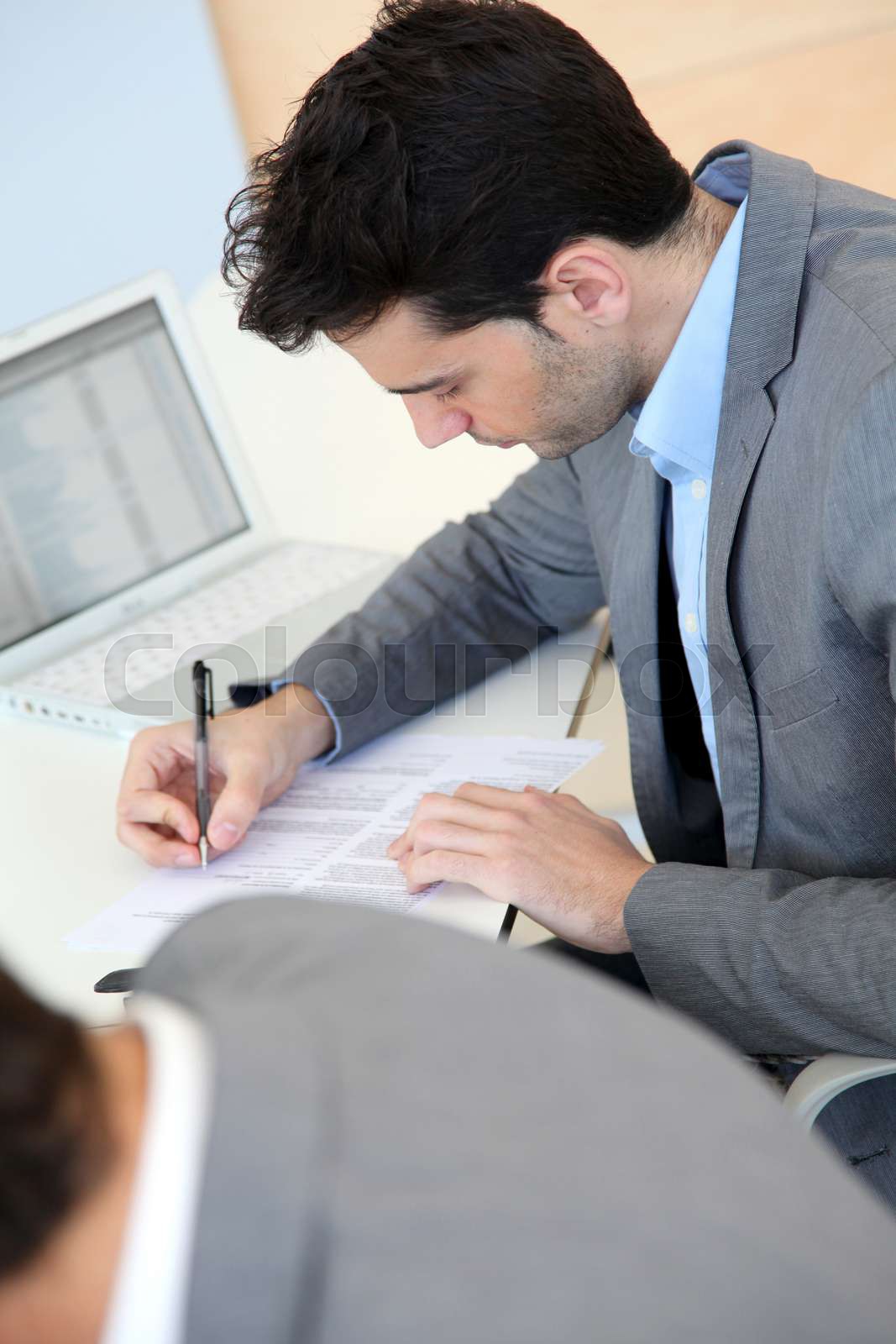 writing, man, application | Stock image | Colourbox