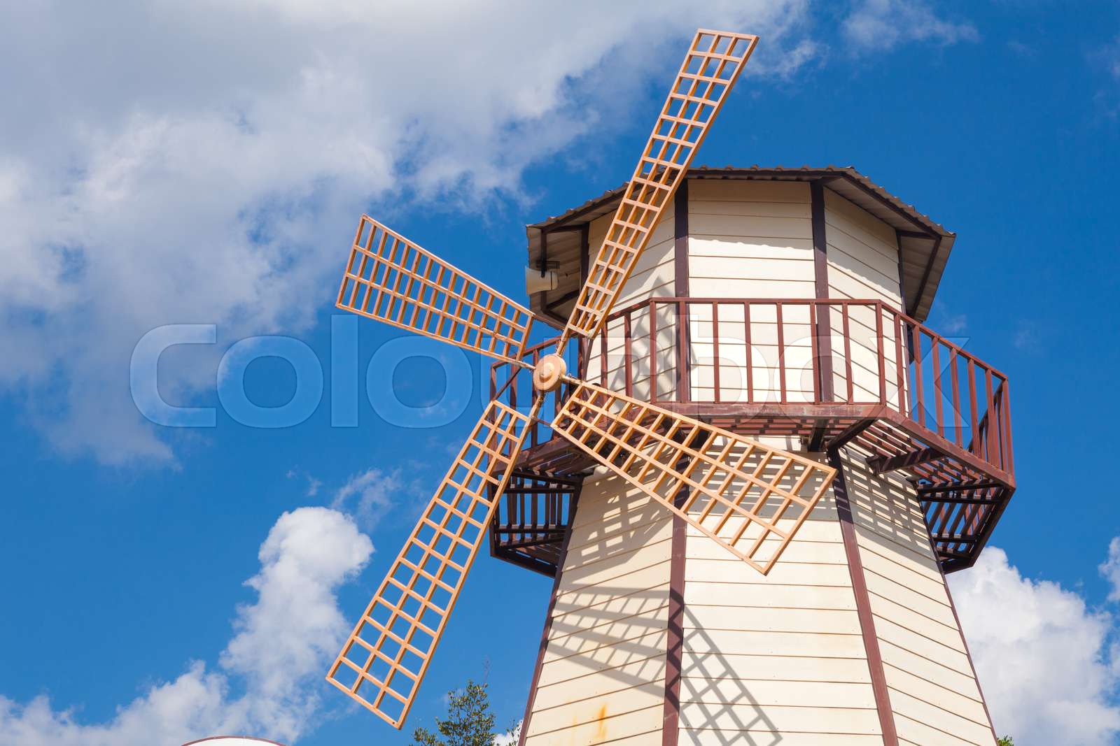 Windmill with blue sky | Stock image | Colourbox