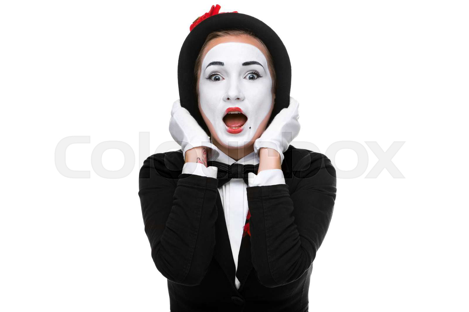 Portrait of the surprised mime | Stock image | Colourbox