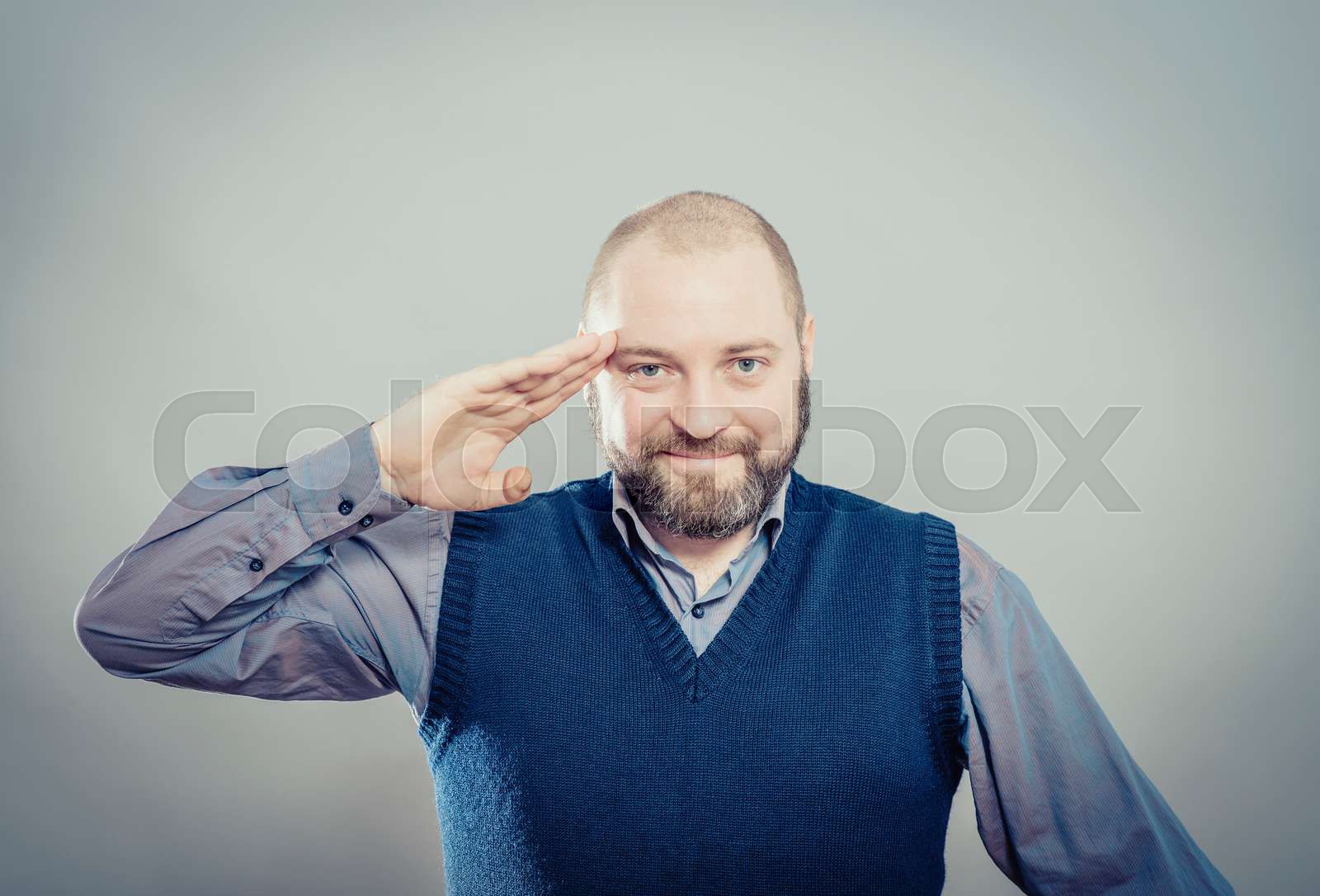 young man saluting | Stock image | Colourbox