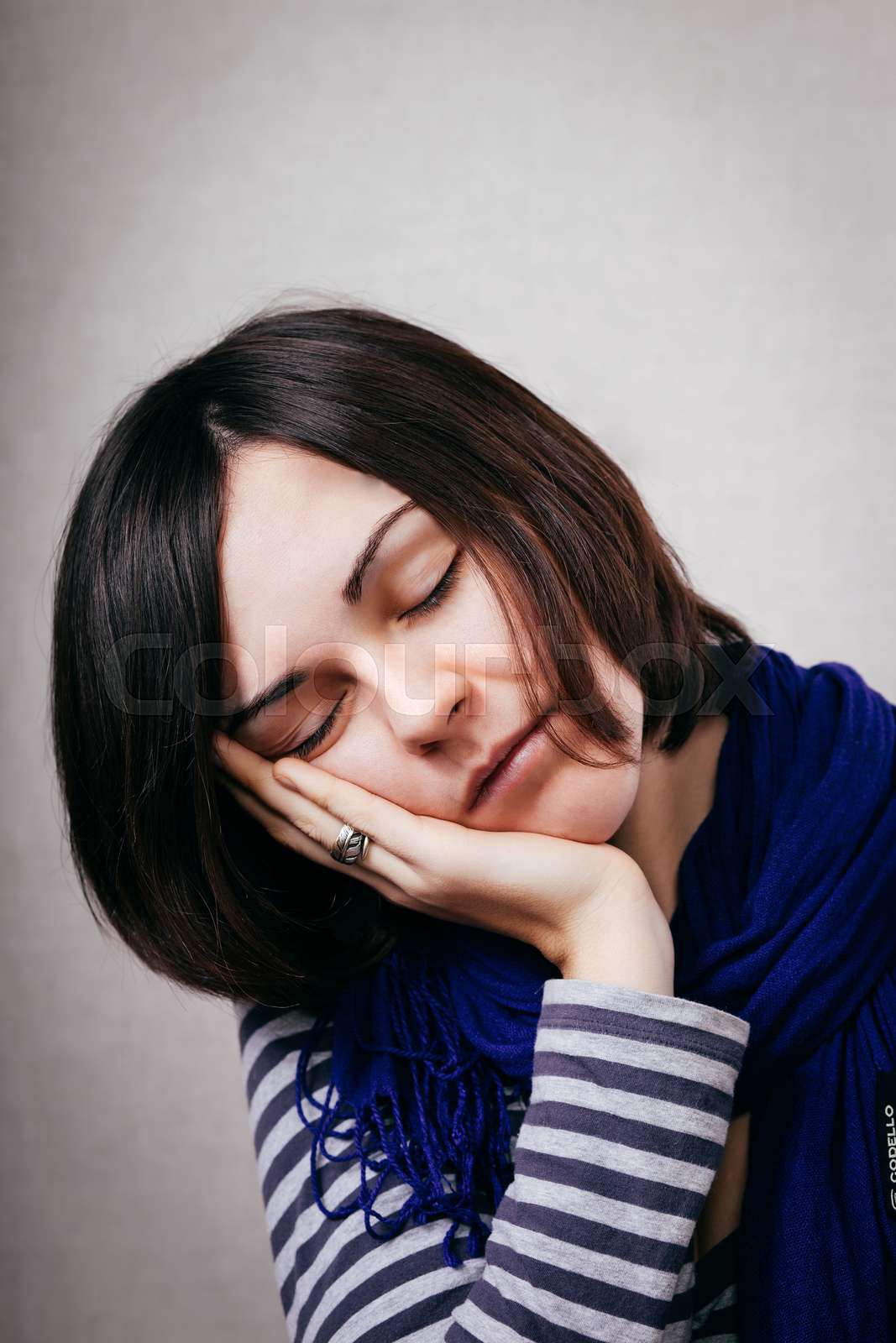 A young tired girl | Stock image | Colourbox