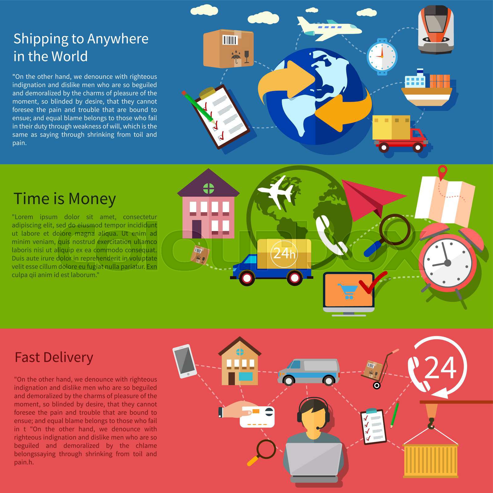 Logistic, time is money and delivery | Stock vector | Colourbox