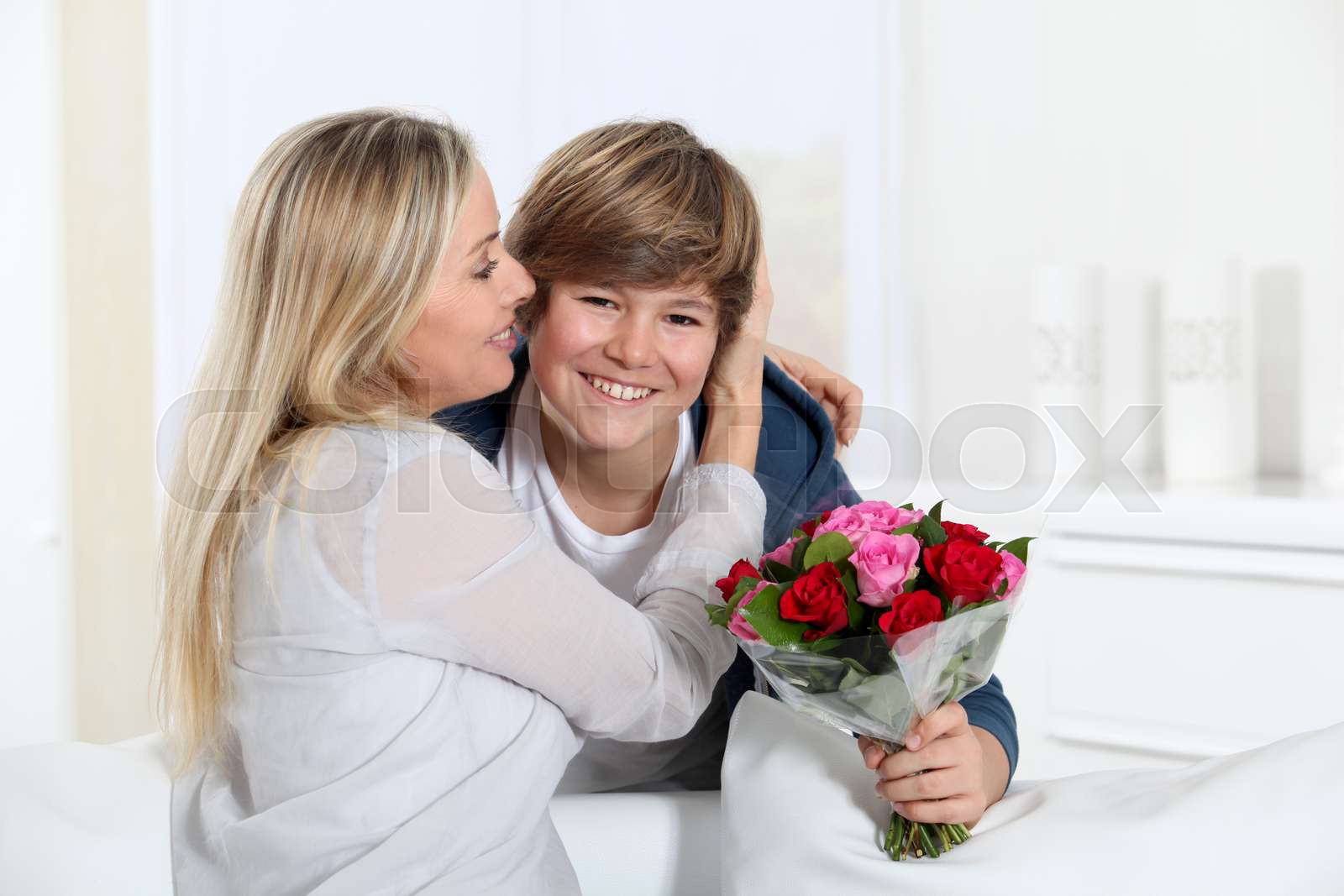 Mom Kiss Son Stock Image Colourbox