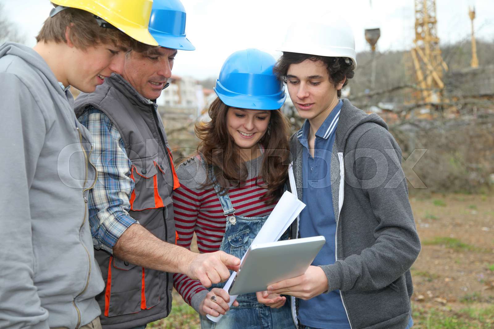 construction, students, trainees | Stock image | Colourbox
