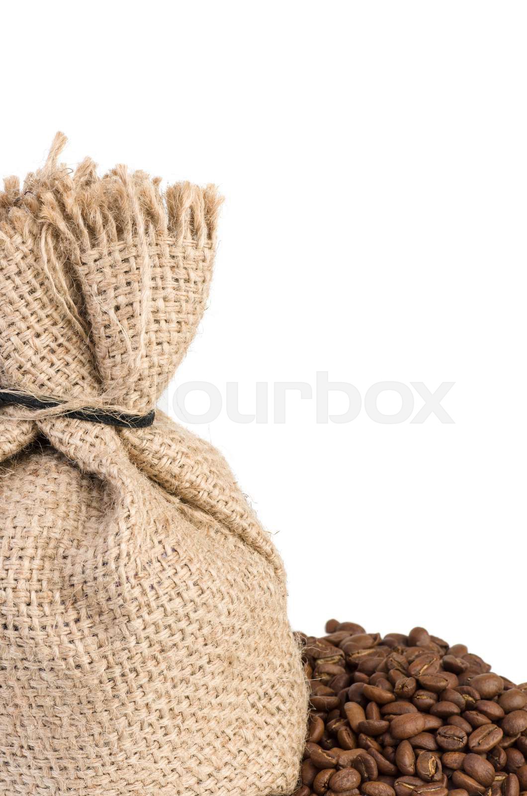 Jute sack and coffee beans | Stock image | Colourbox