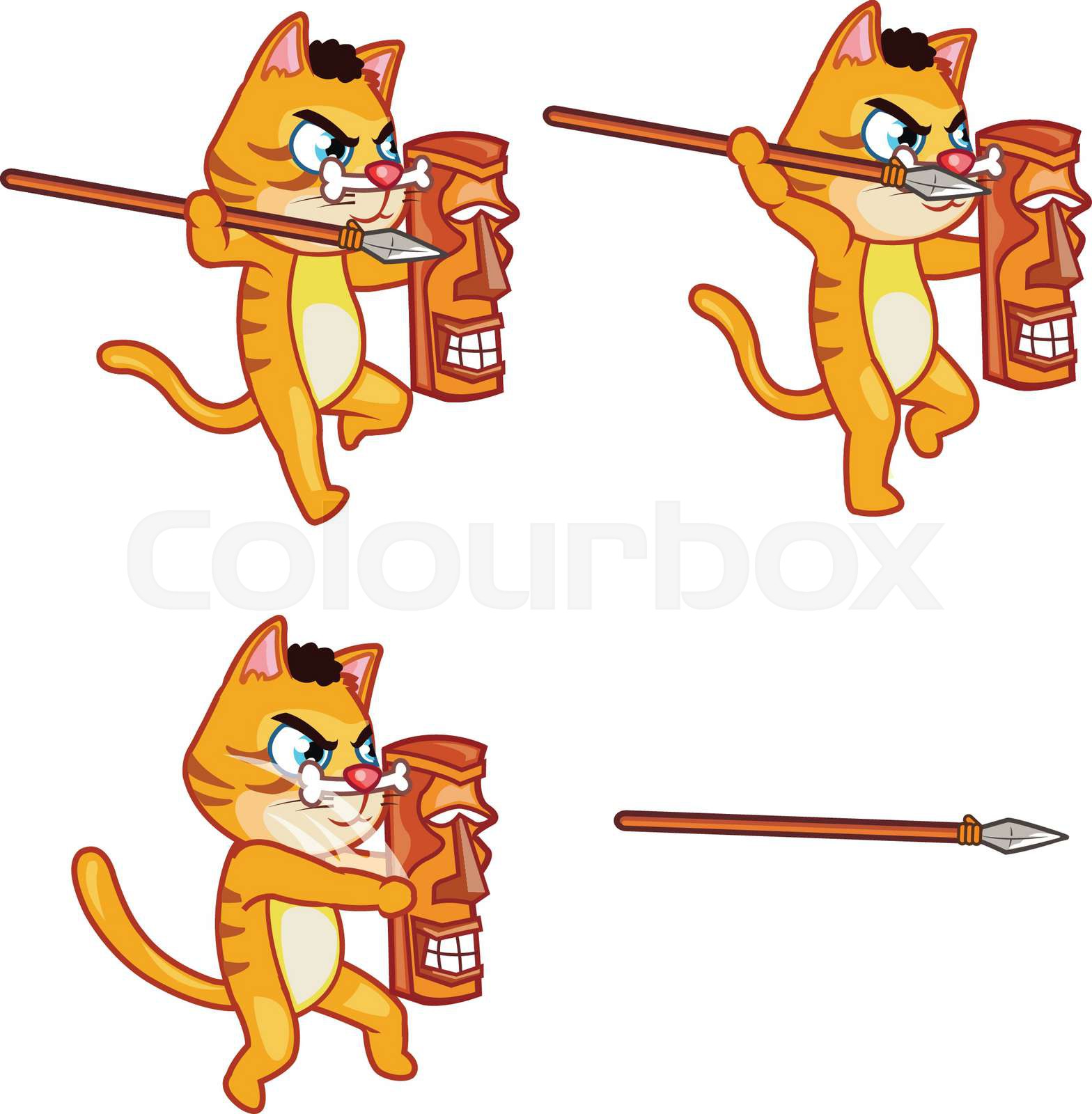 Attacking Cannibal Cat Game Sprite | Stock vector | Colourbox