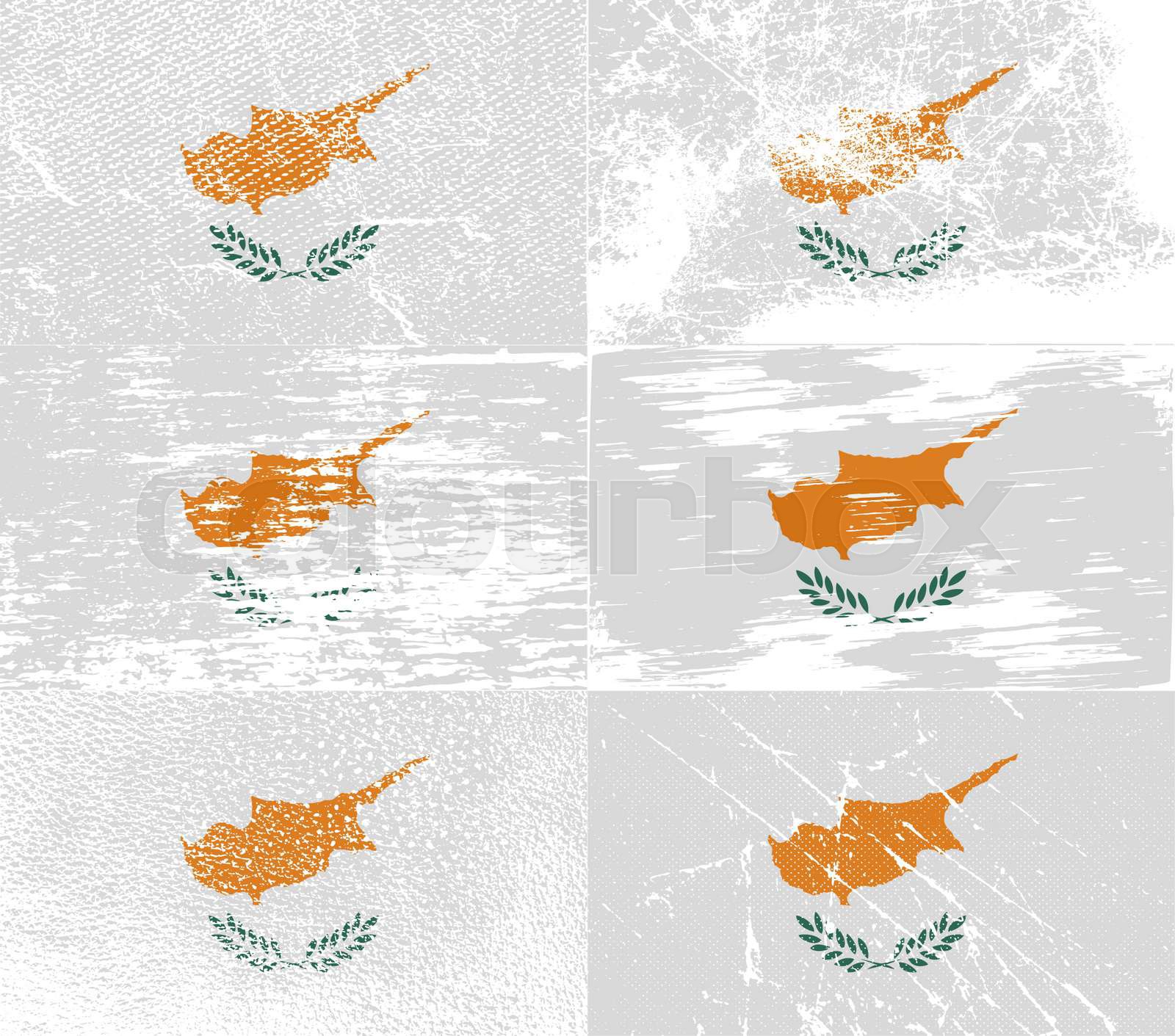 Flag of Cyprus with old texture. Vector | Stock vector | Colourbox