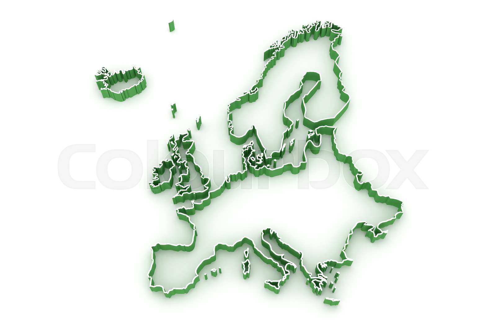 three-dimensional map of Europe. | Stock image | Colourbox