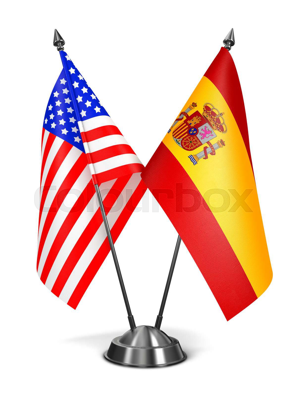 USA and Spain - Miniature Flags. | Stock image | Colourbox