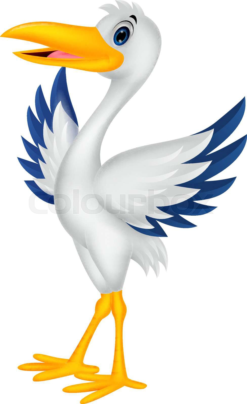 Cartoon stork posing | Stock vector | Colourbox