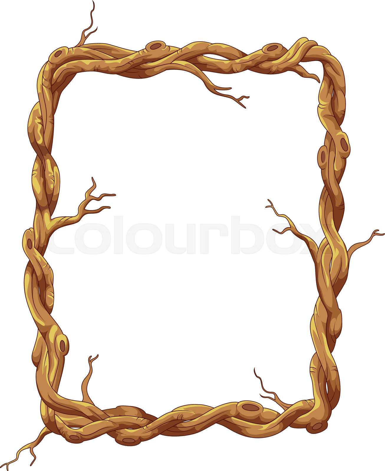 Frame made of tree trunk and branches | Stock vector | Colourbox