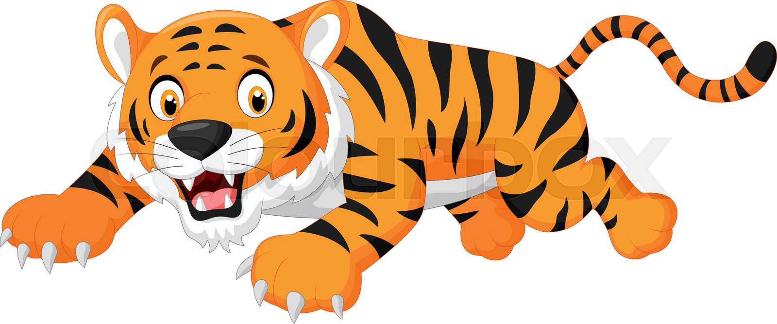 Cartoon tiger jumping | Stock vector | Colourbox