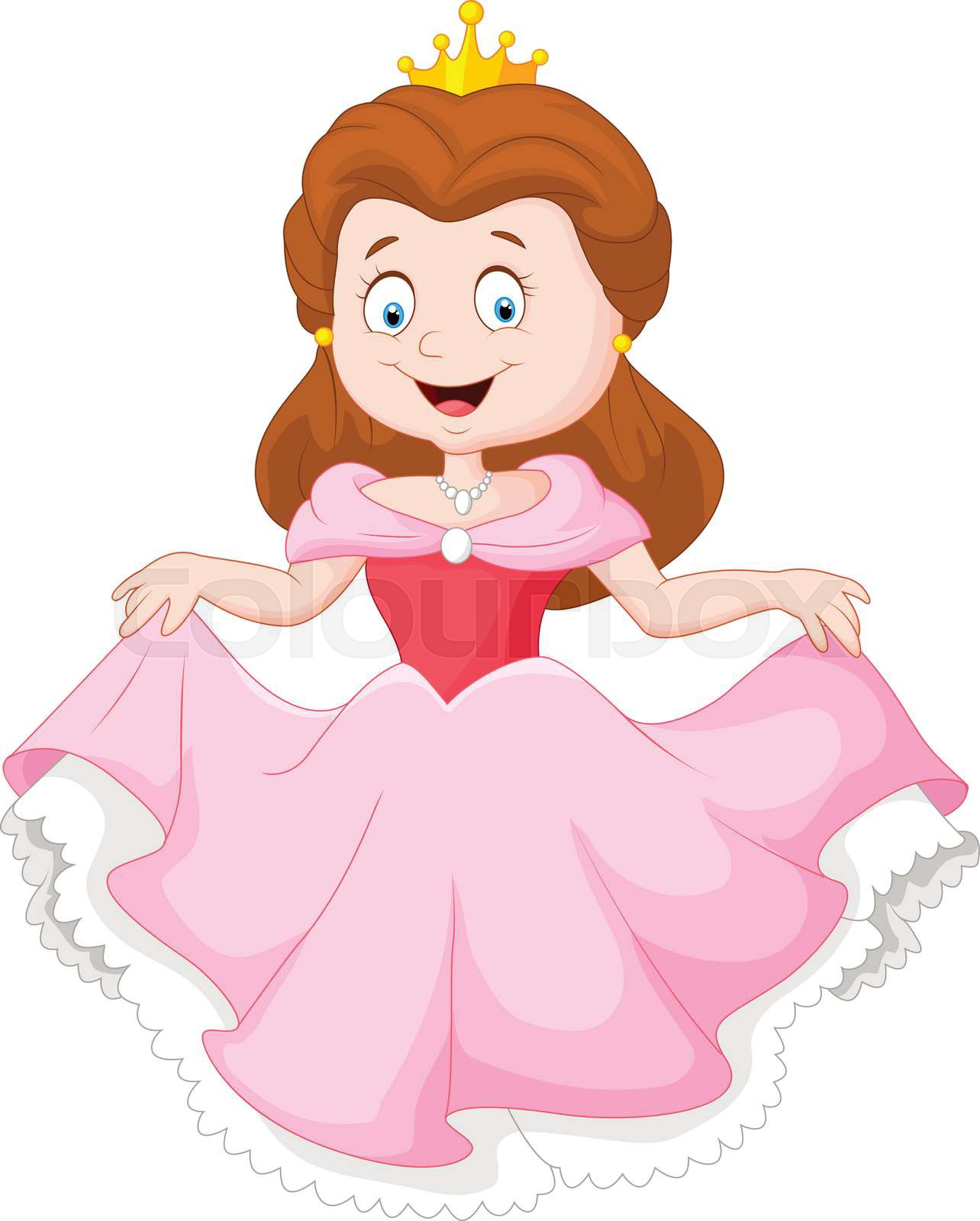 Cartoon princess in pink dress | Stock vector | Colourbox