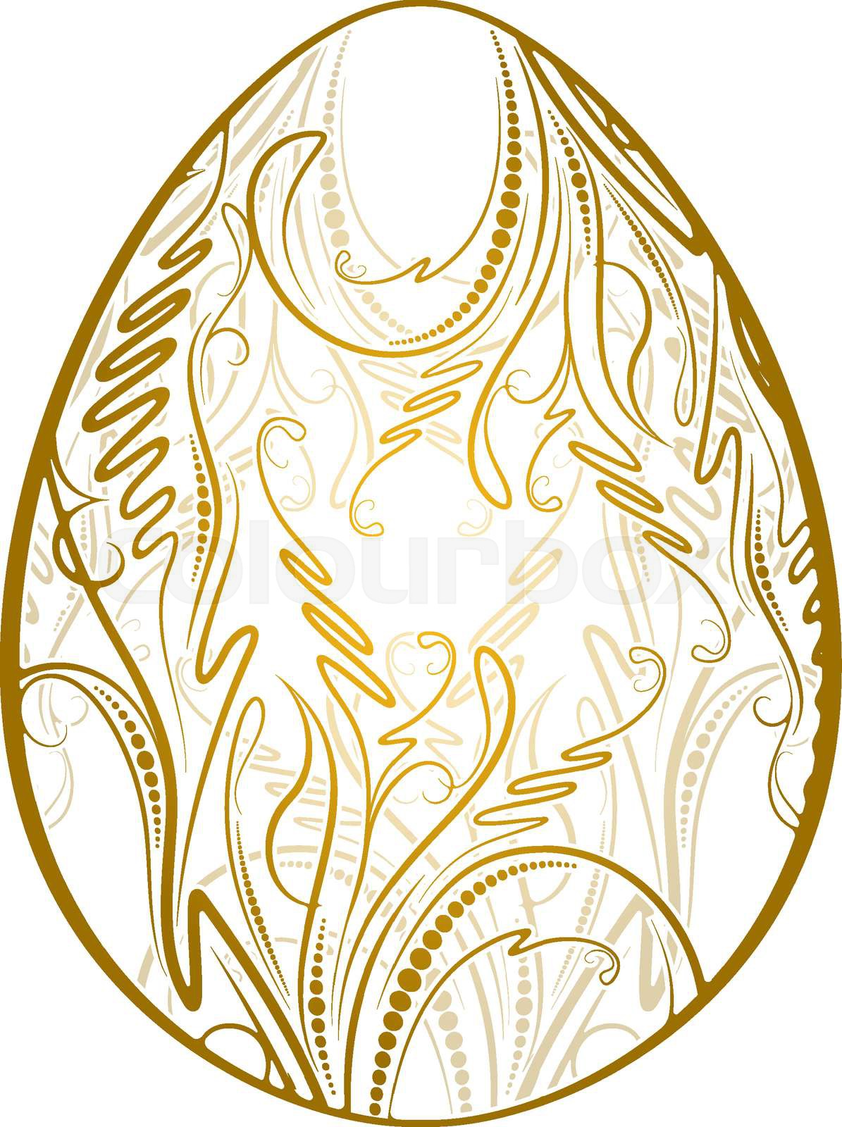 Easter egg with a gold floral pattern | Stock vector | Colourbox