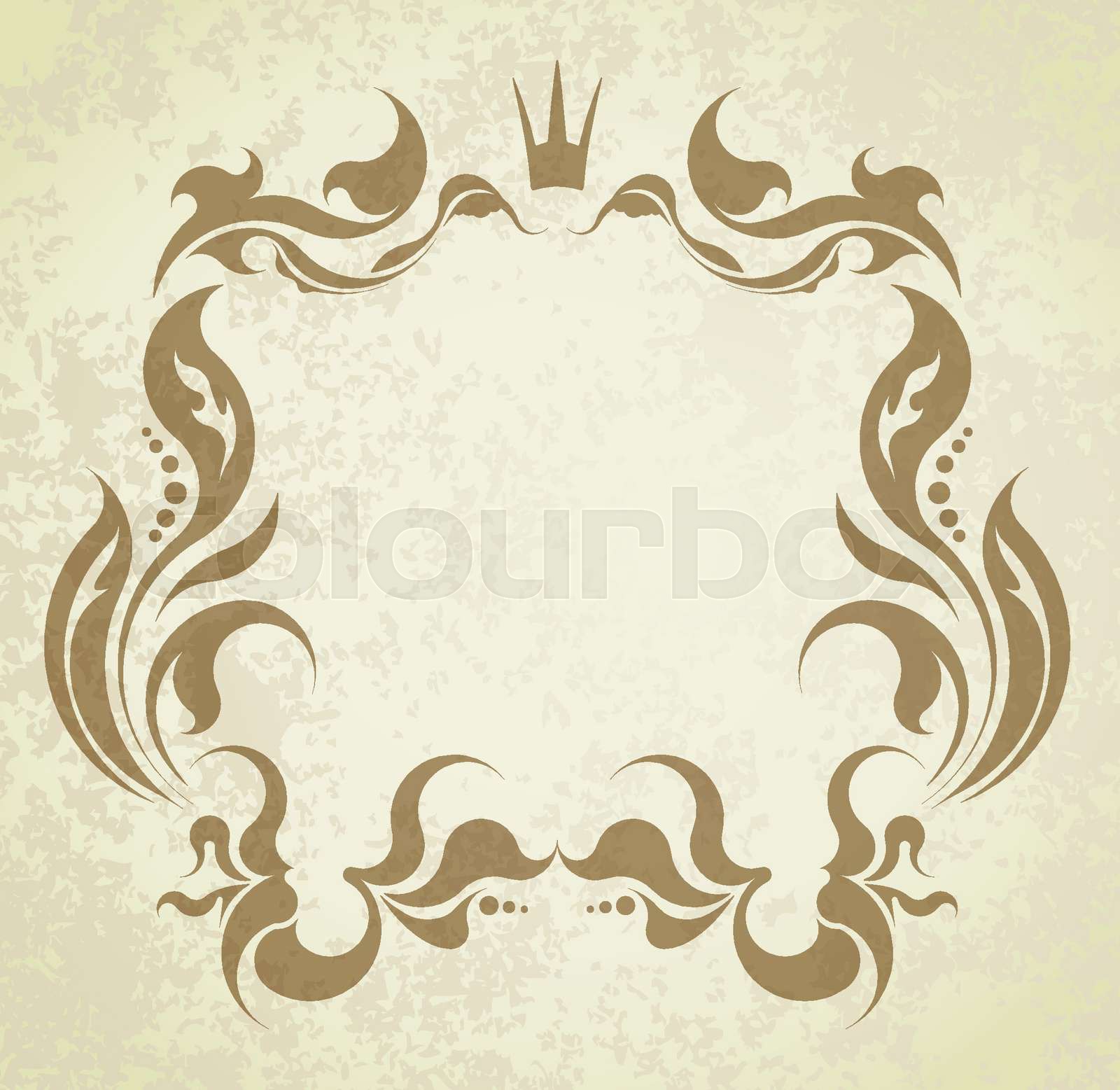 Floral frame with crown. | Stock vector | Colourbox