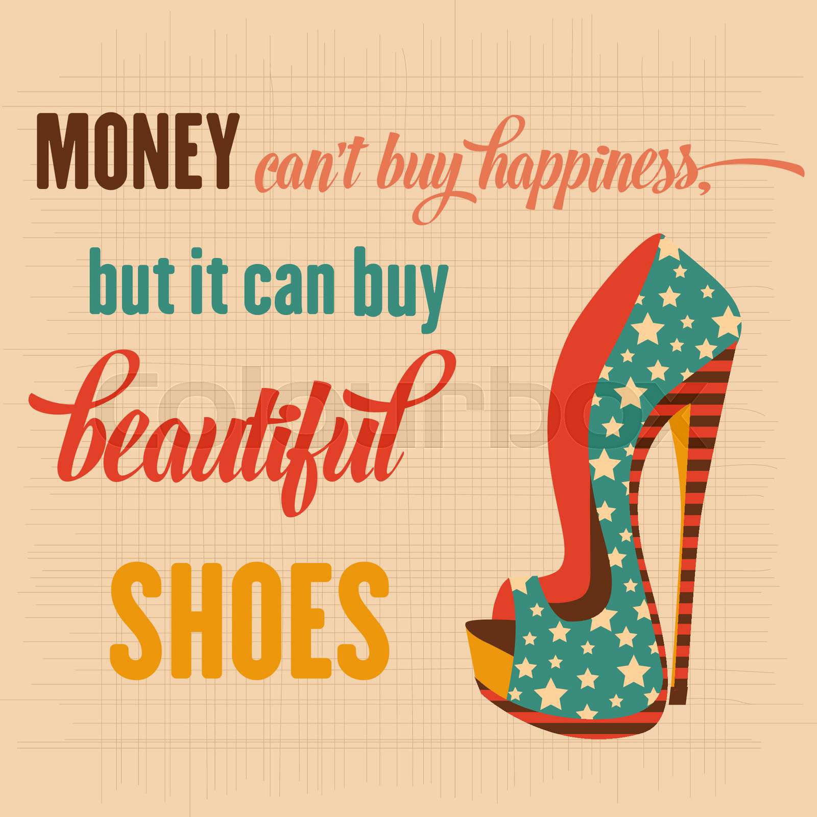 Quote Typographic Background about shoes | Stock vector | Colourbox