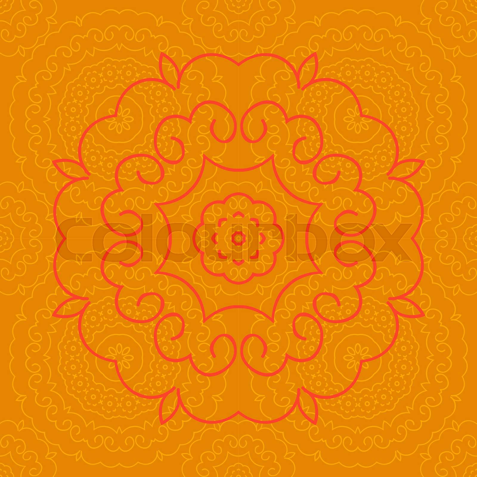 indian orange pattern | Stock vector | Colourbox