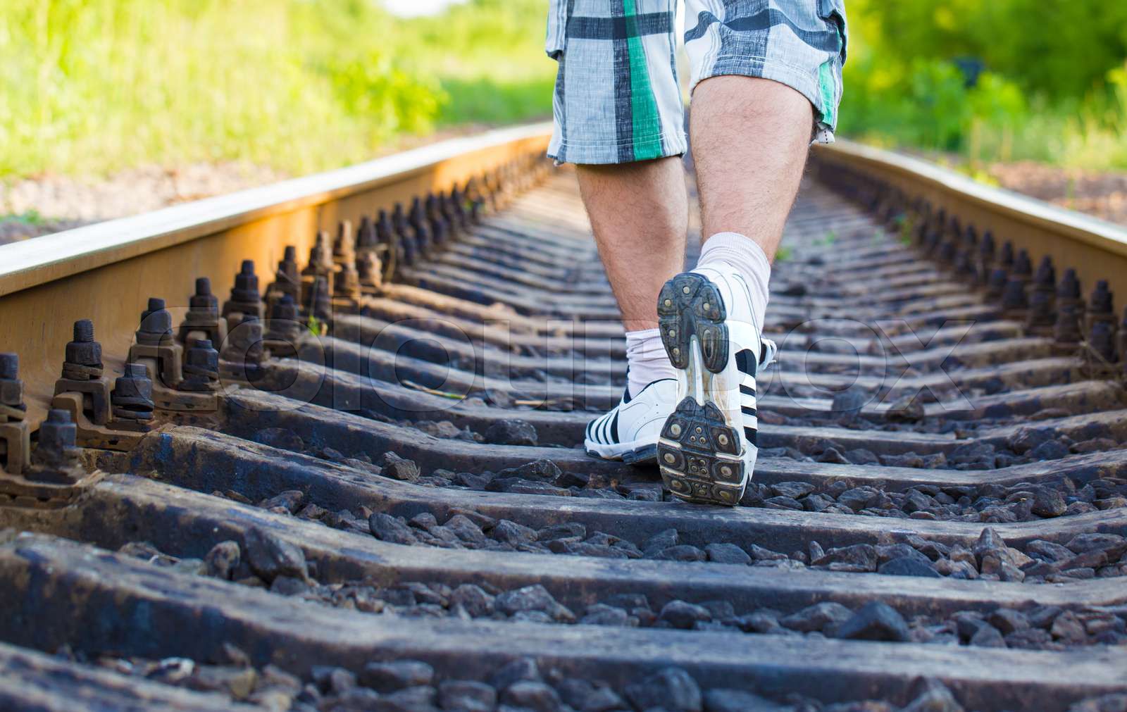 railroad man legs - Stock Image - Everypixel