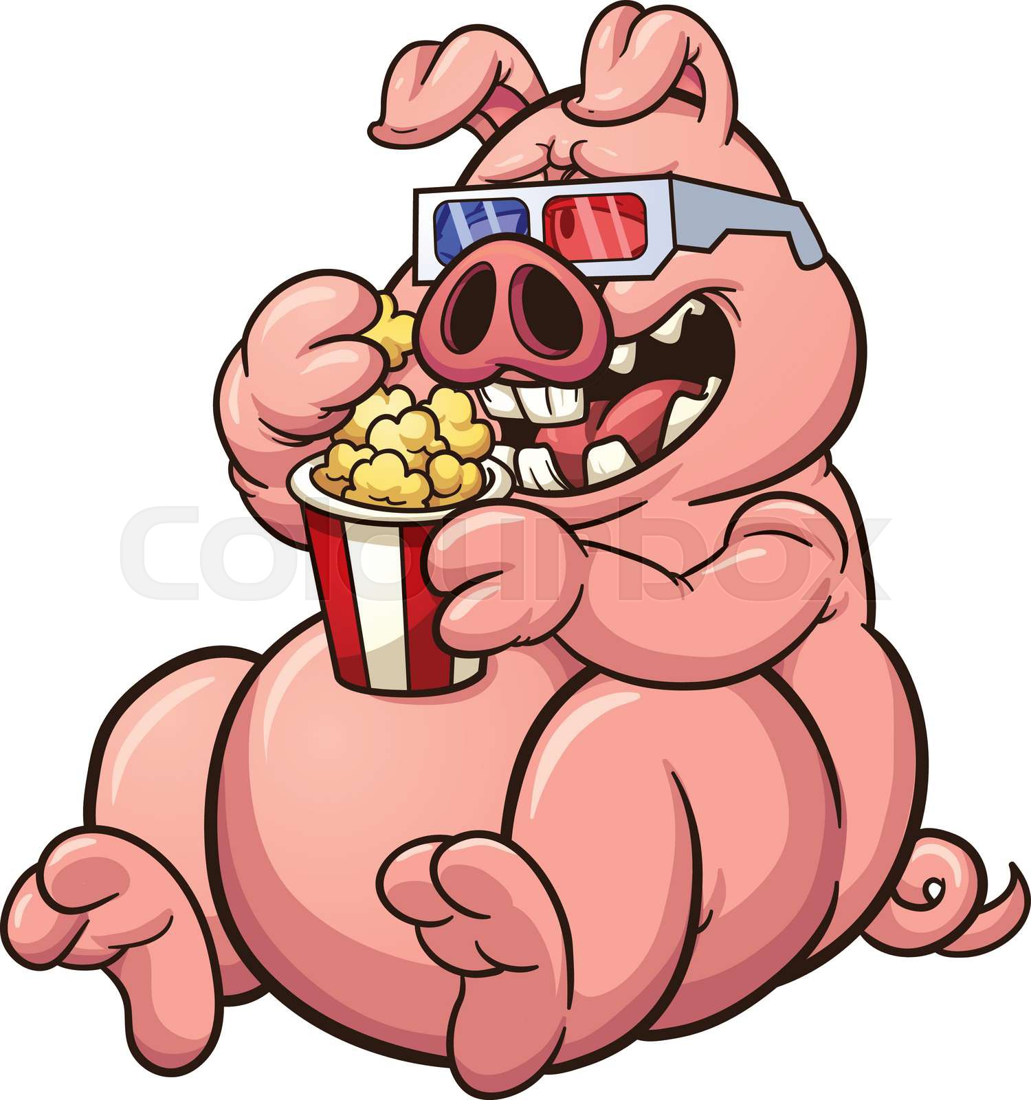 Fat pig | Stock vector | Colourbox