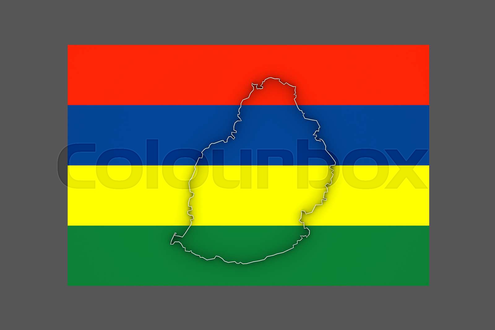 Map of Mauritius. | Stock image | Colourbox