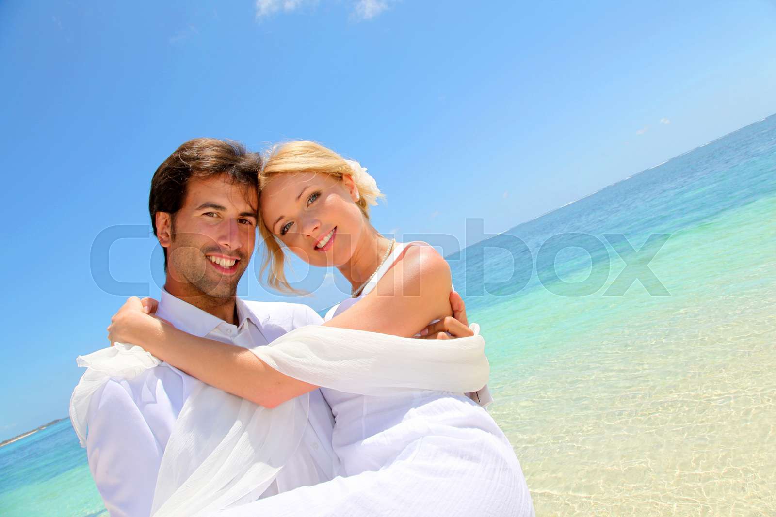 carrying, man, bride | Stock image | Colourbox