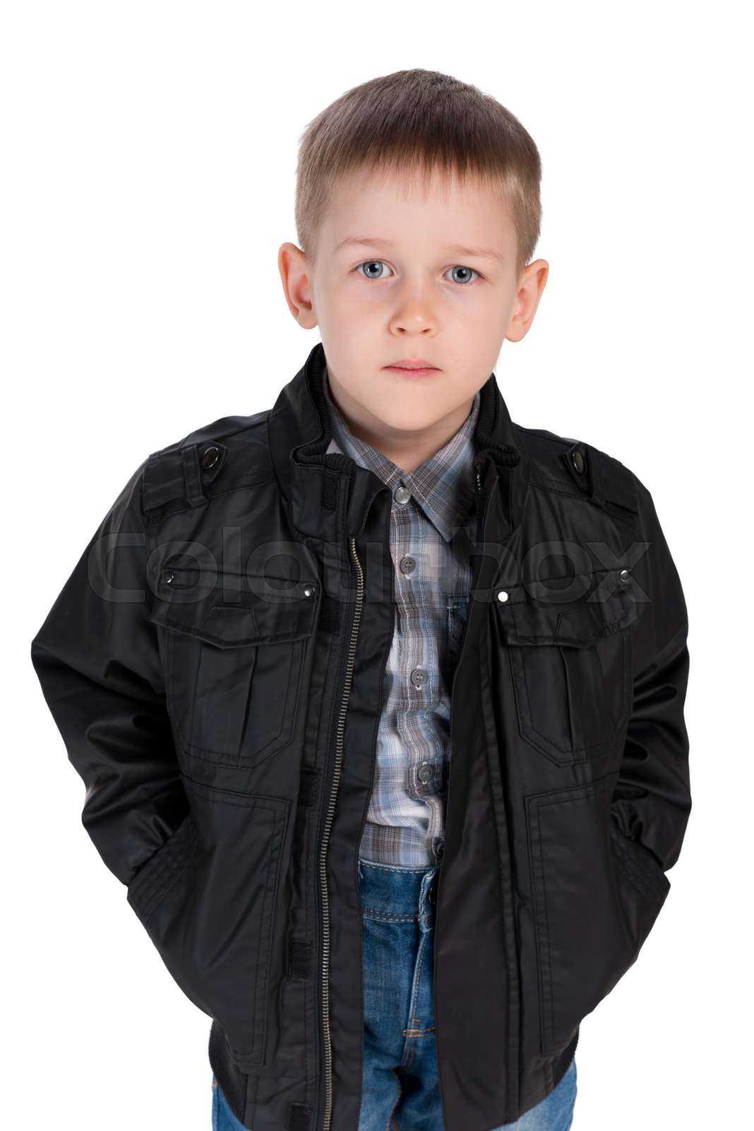 Fashion little boy in the jacket | Stock image | Colourbox