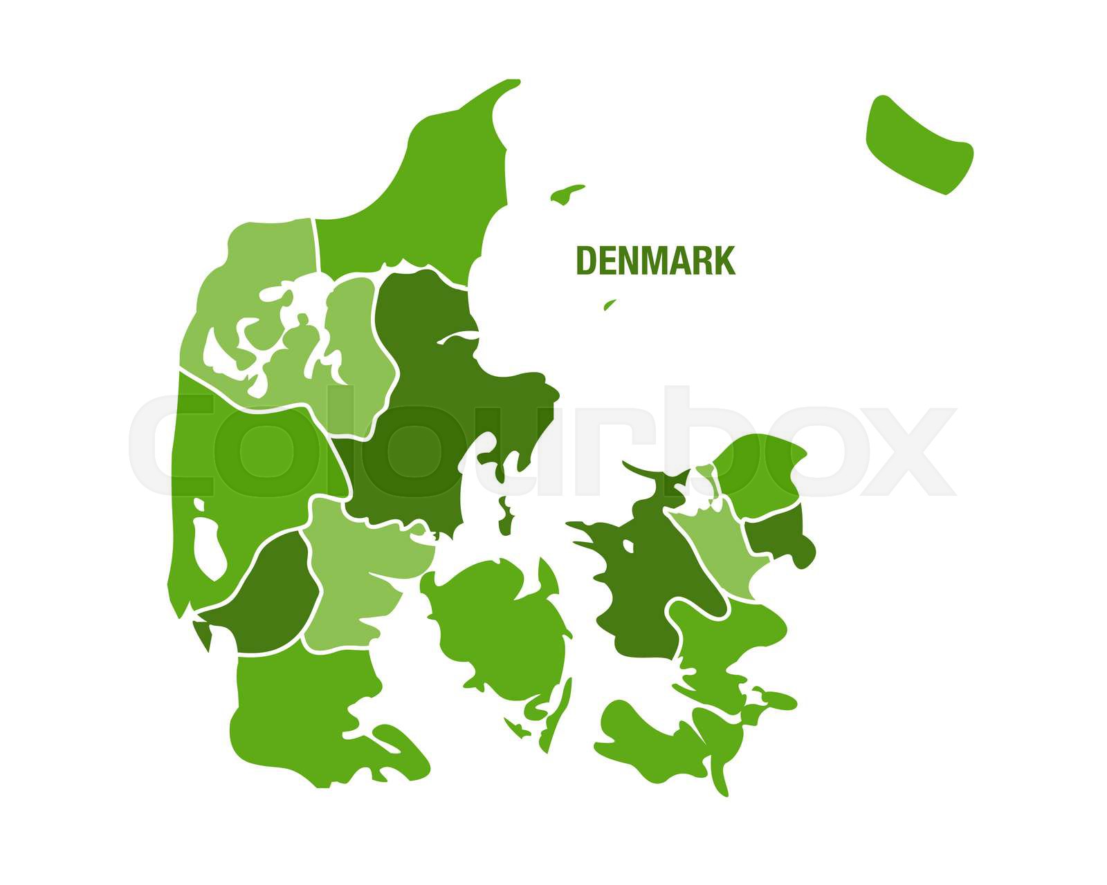 Denmark map with regions | Stock vector | Colourbox