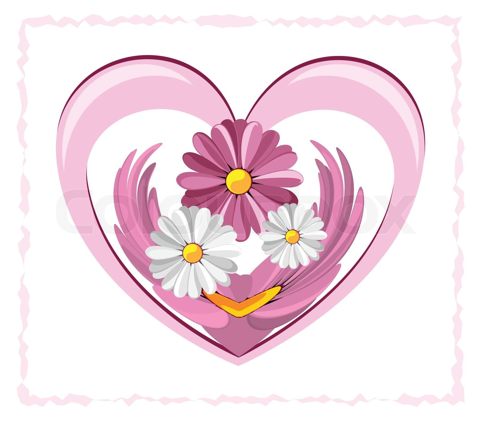 Heart and the daisy | Stock vector | Colourbox