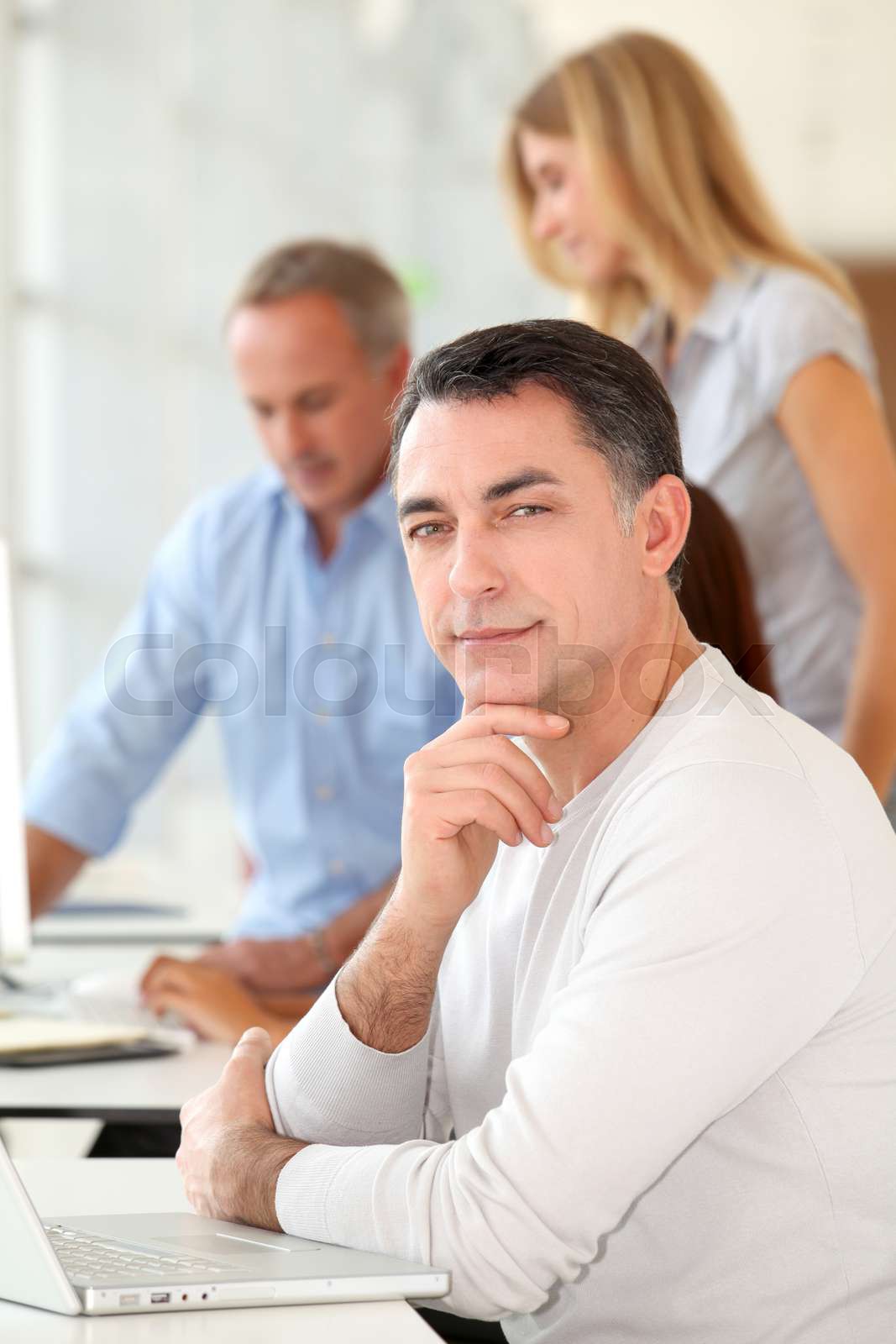 business, man, meeting table | Stock image | Colourbox