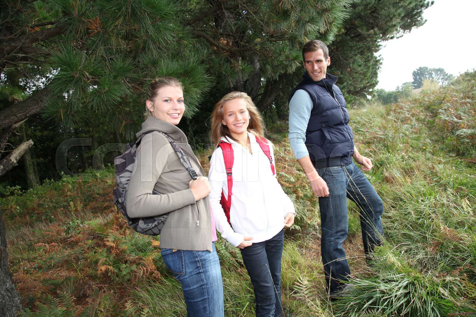 Family walk in nature | Stock image | Colourbox