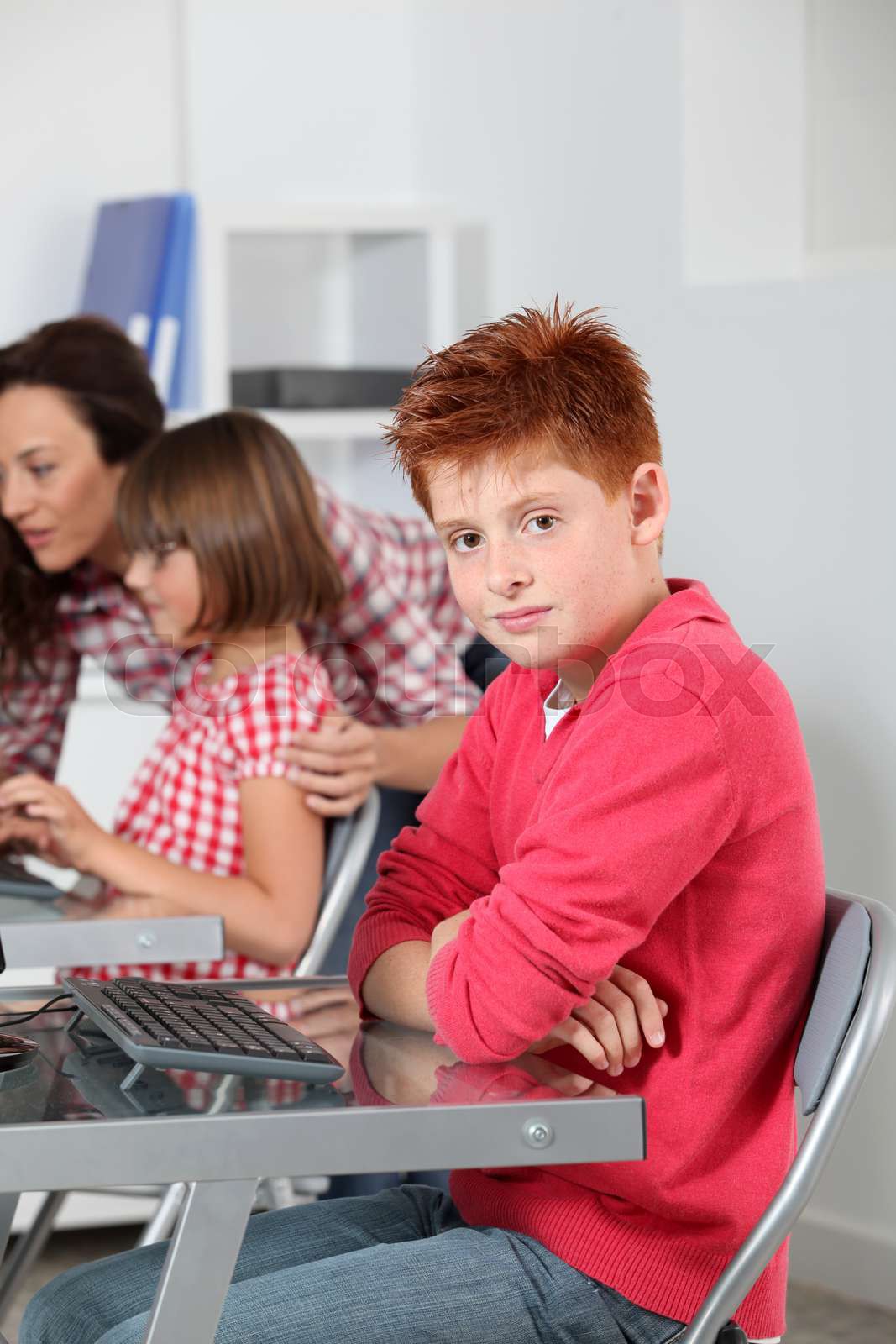 Children in computing class | Stock image | Colourbox