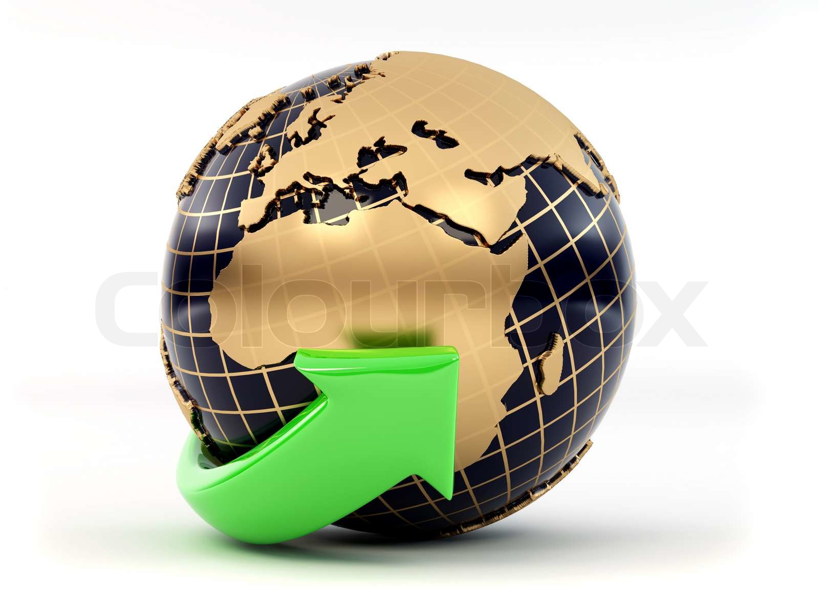 Earth with arrow. 3d | Stock image | Colourbox