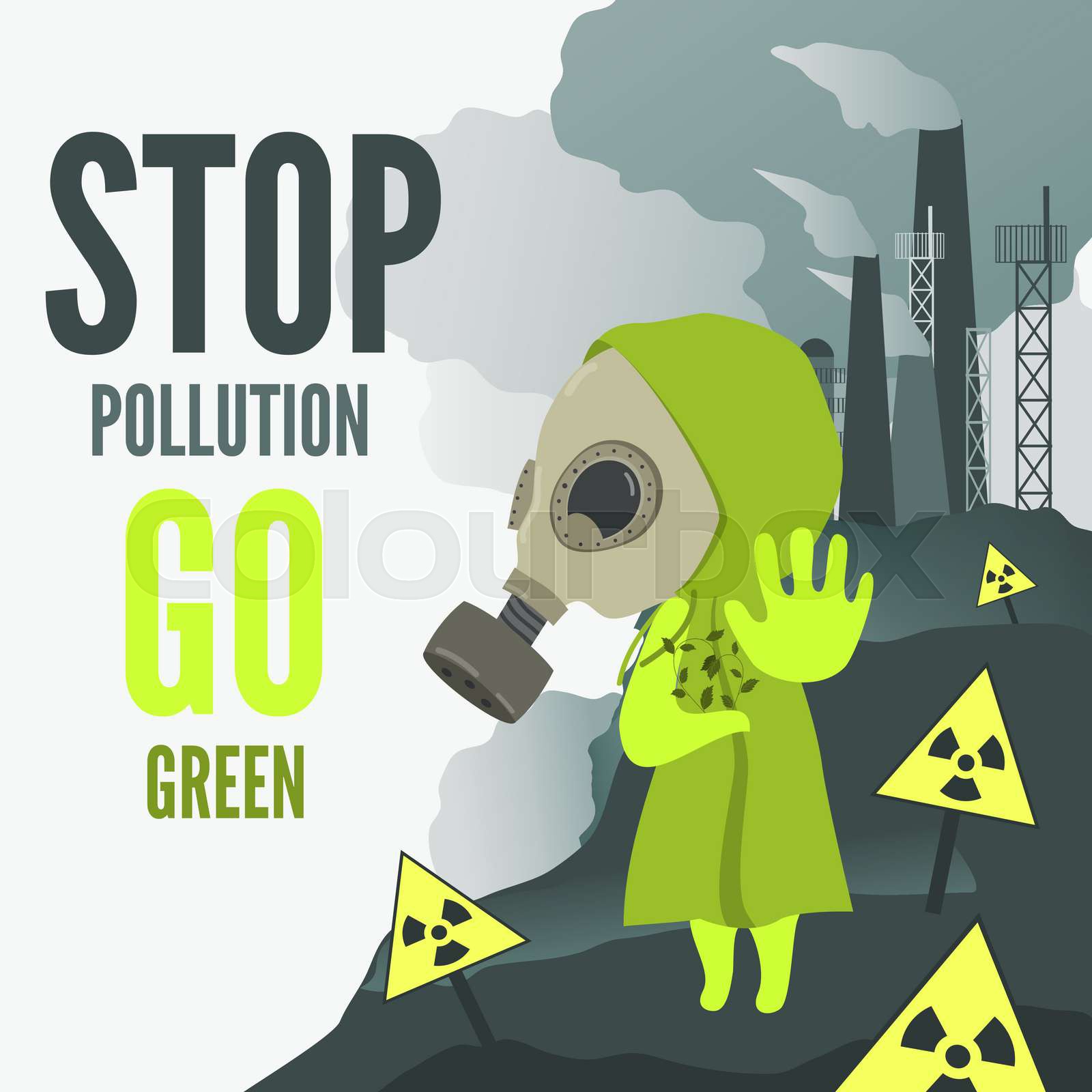 Stop environmental pollution | Stock vector | Colourbox