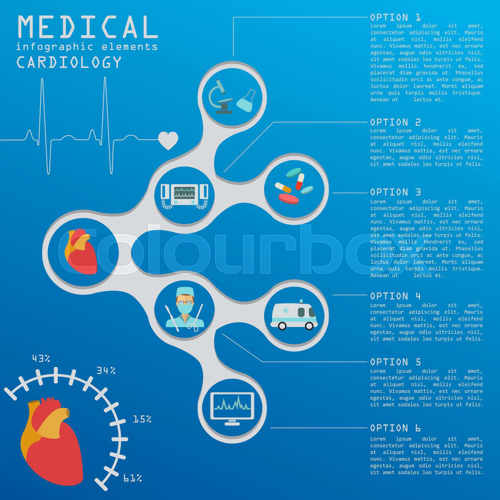 Medical and healthcare infographic, Cardiology infographics | Stock ...