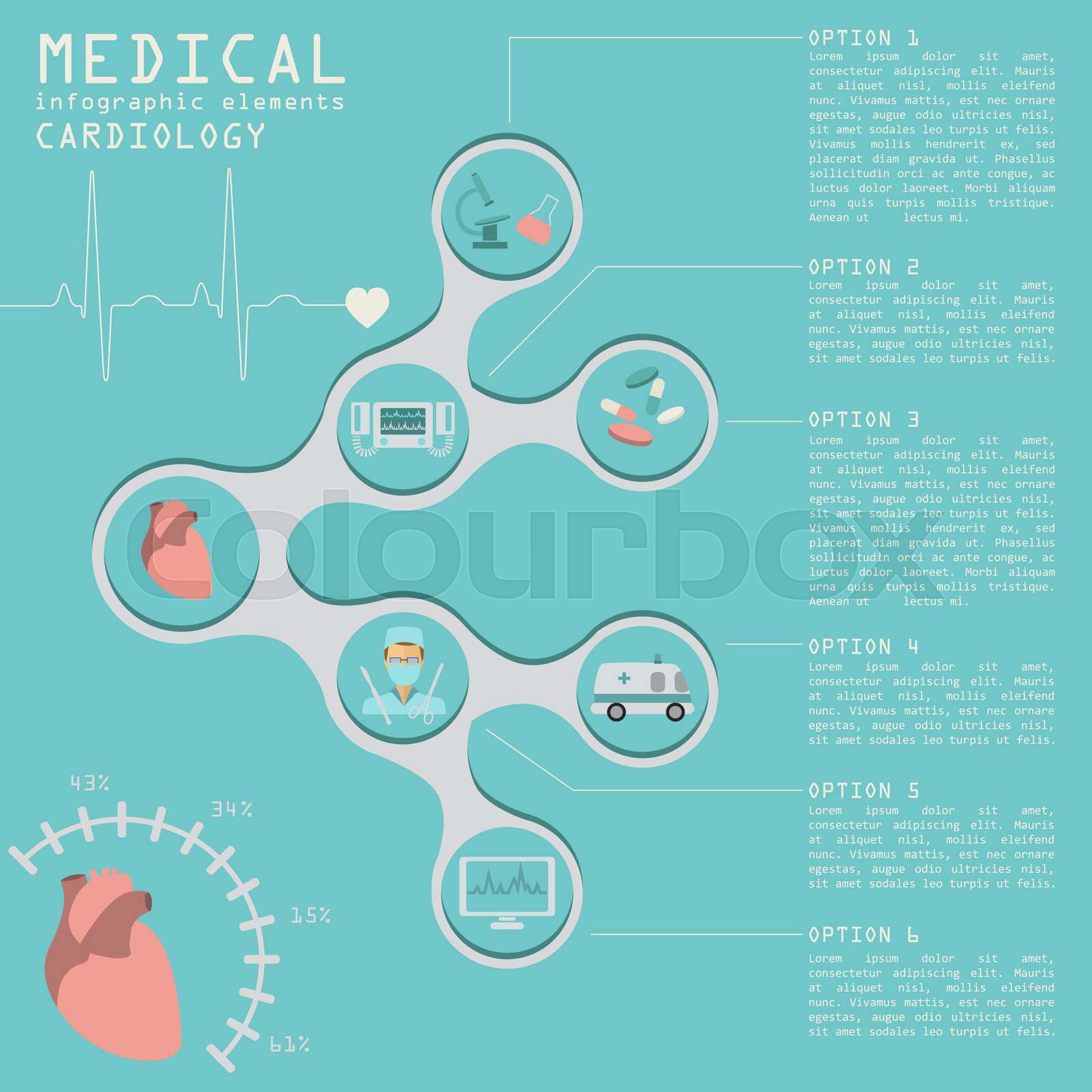 Medical and healthcare infographic, Cardiology infographics. | Stock ...