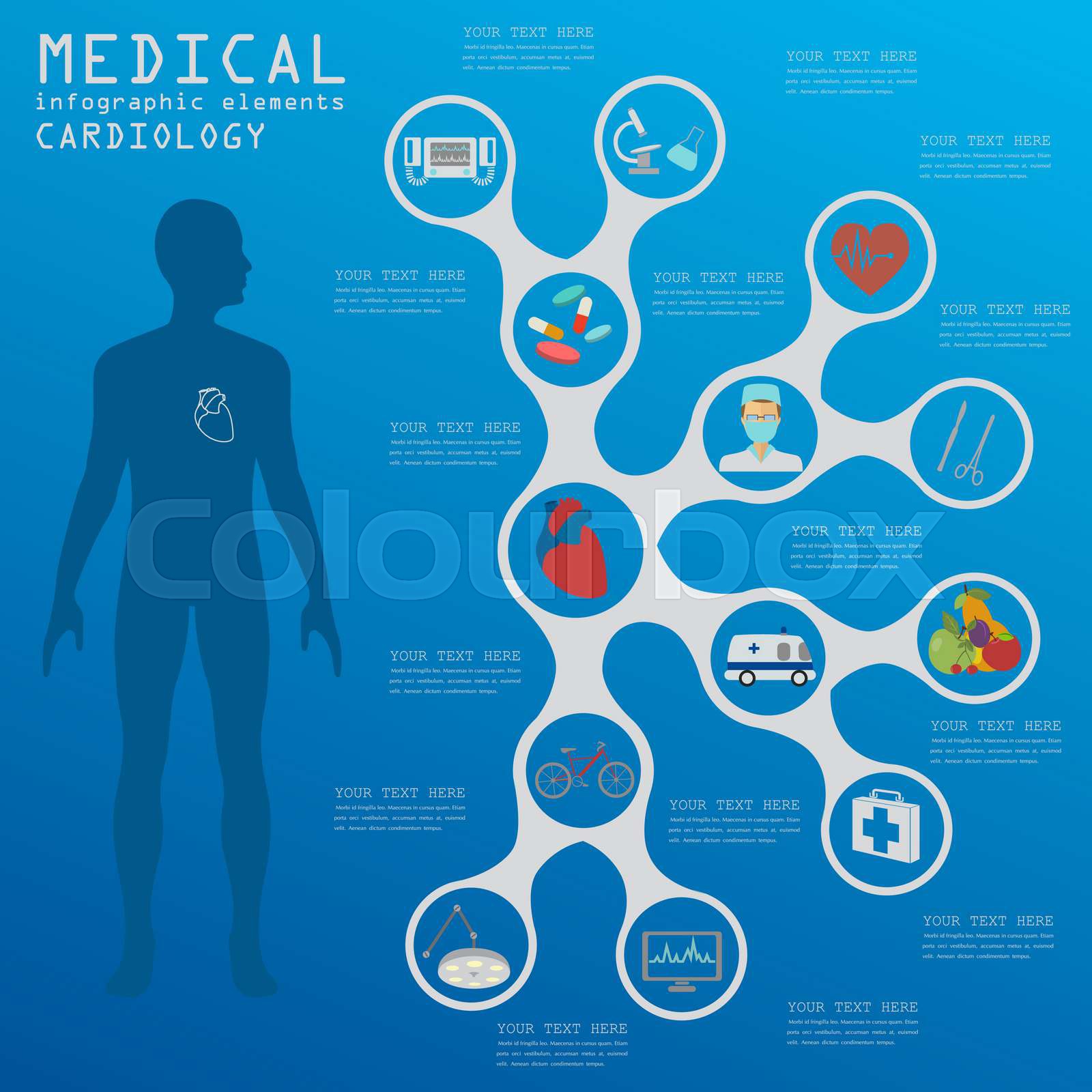 Medical and healthcare infographic, Cardiology infographics | Stock ...