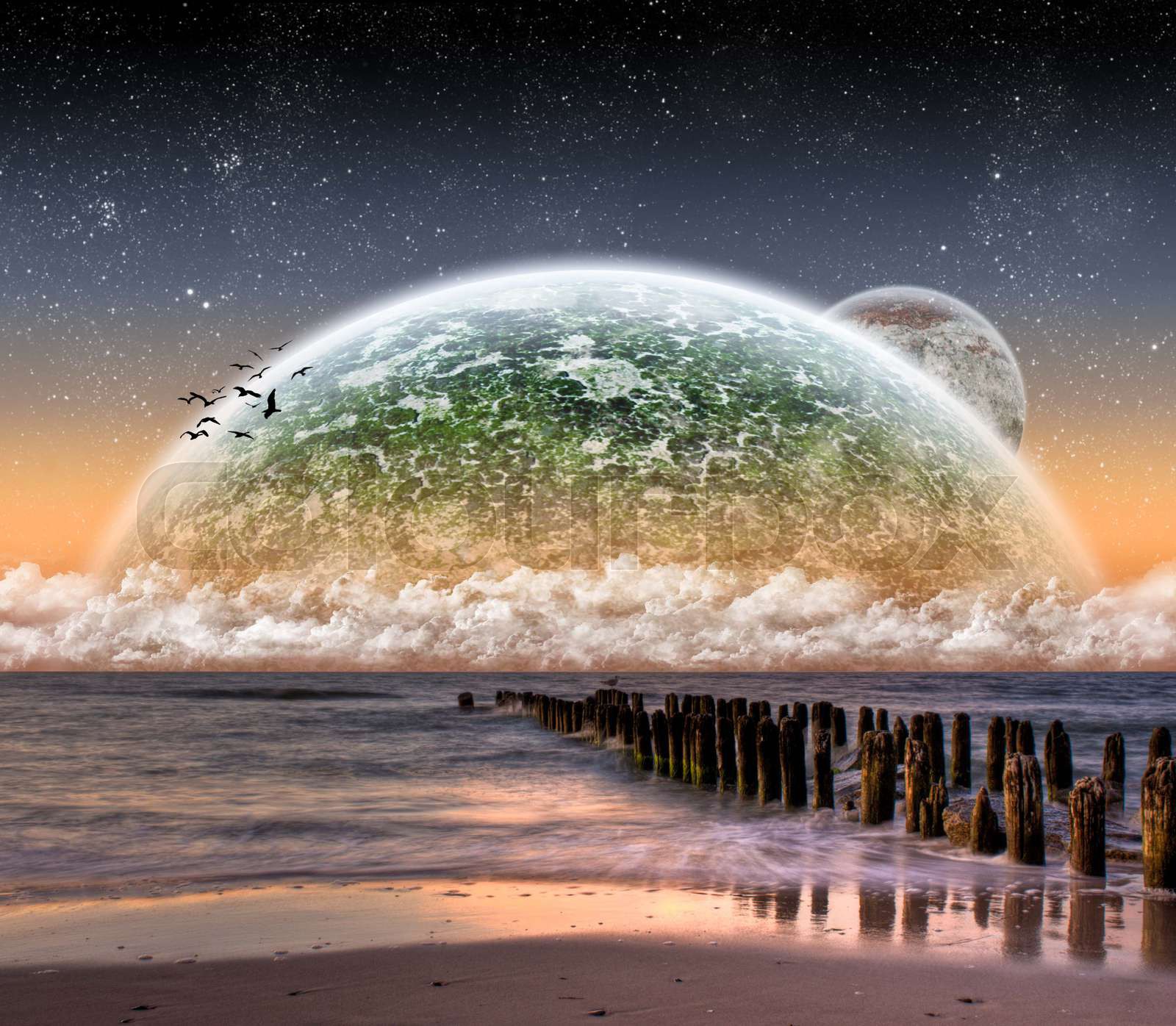 Beach planet landscape | Stock image | Colourbox